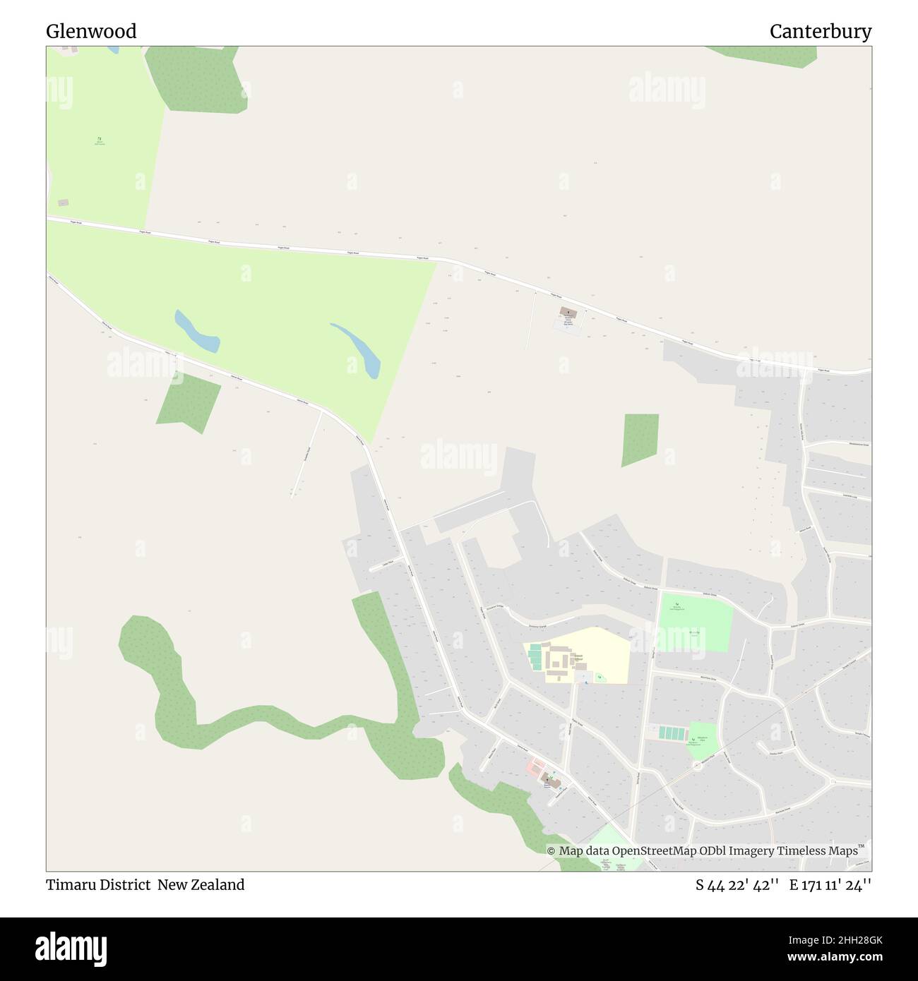 Glenwood, Timaru District, New Zealand, Canterbury, S 44 22' 42'', E ...