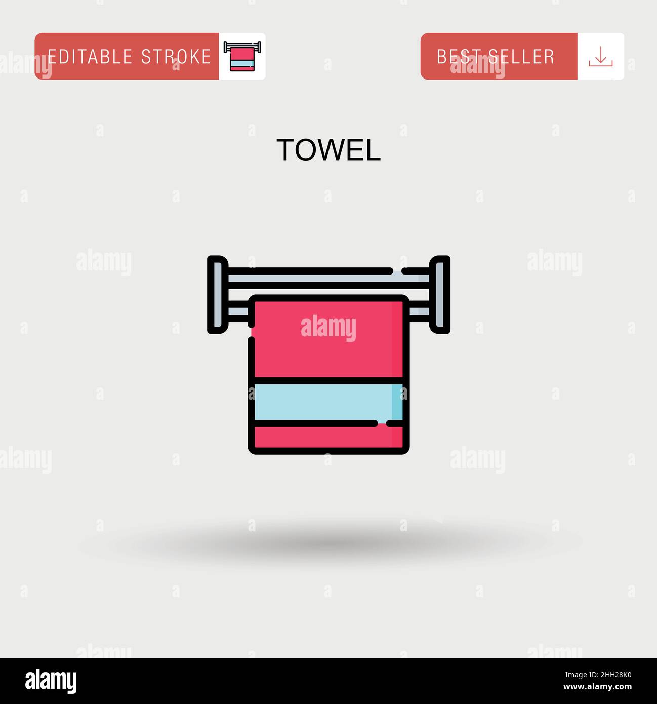 Towel in bathroom mockup Stock Vector Images - Alamy