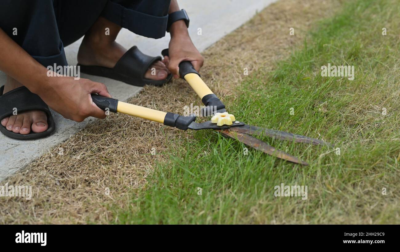 Manual hand grass cutter hi-res stock photography and images - Alamy