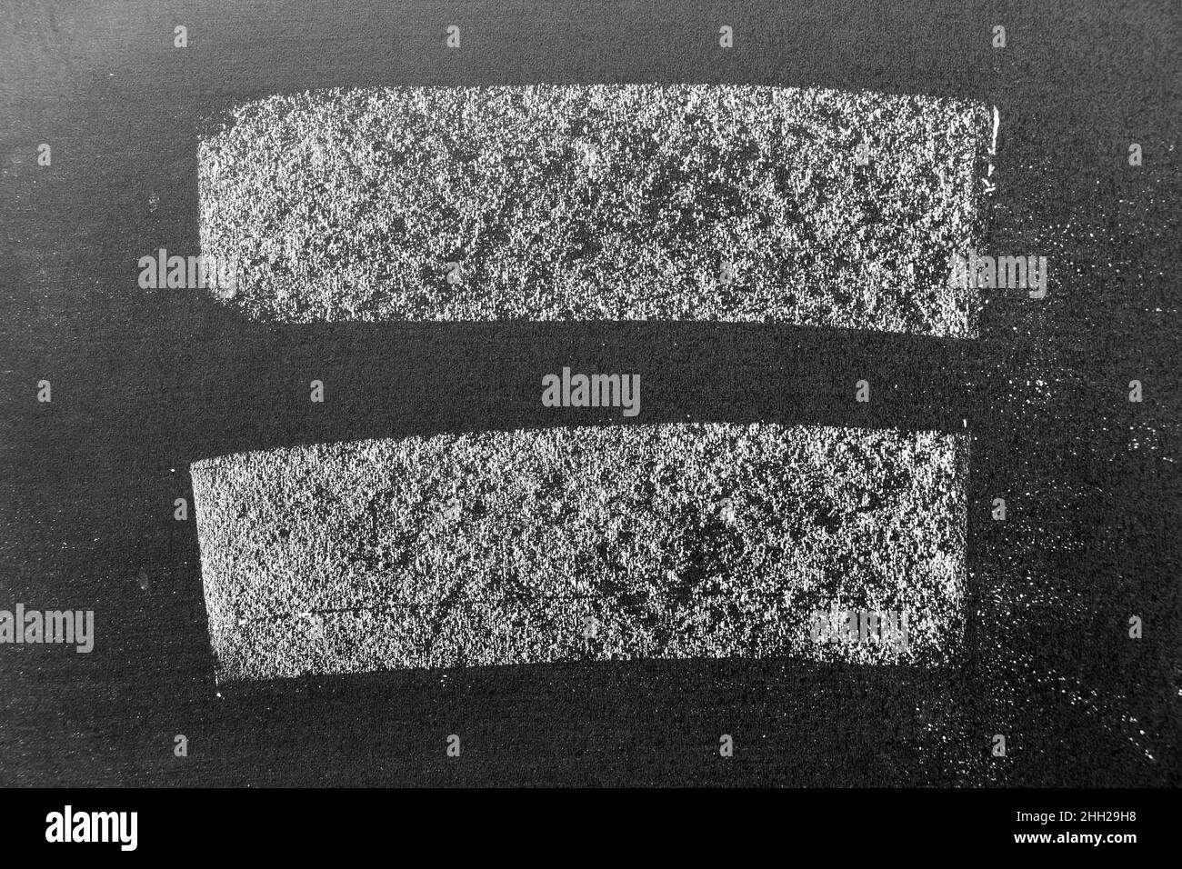 White color chalk hand drawing in set of line or square shape on ...