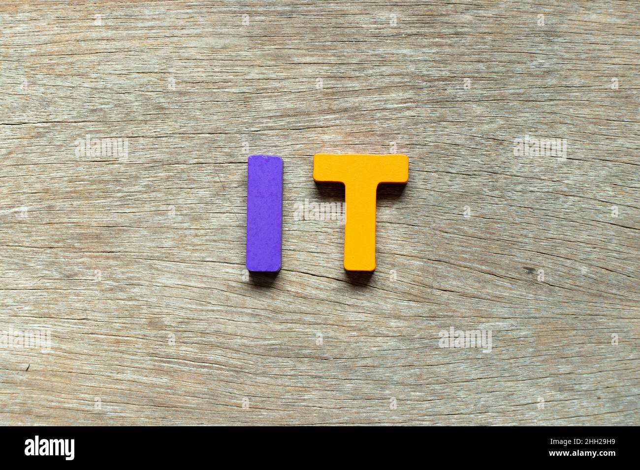 Color alphabet letter in word IT (Abbreviation of information ...