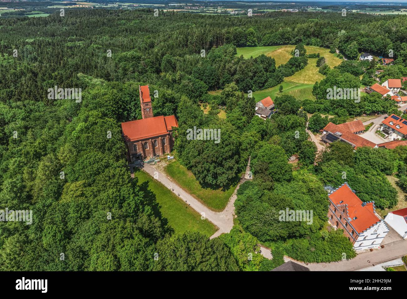 Region around Aichach from above Stock Photo - Alamy