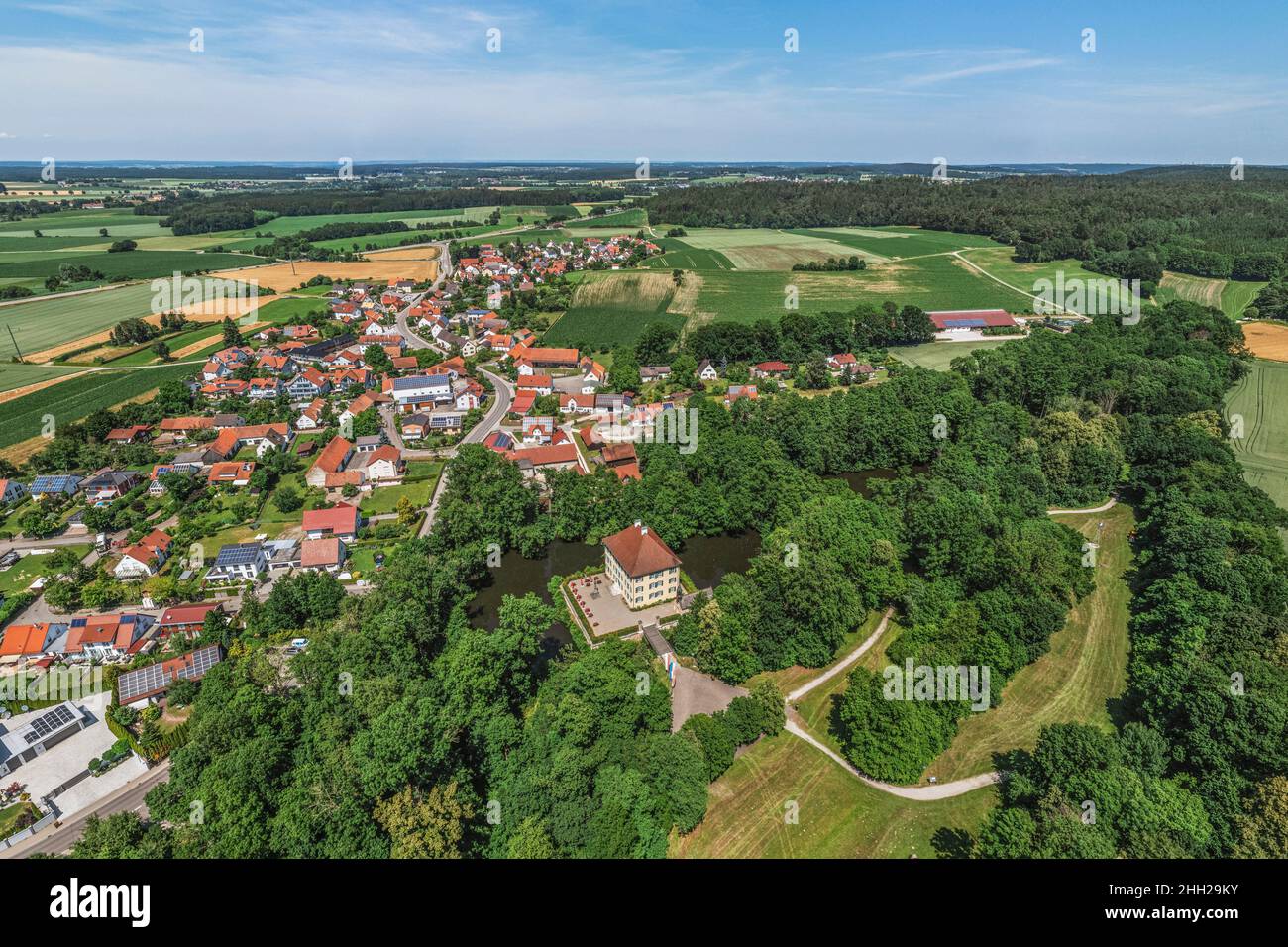 Region around Aichach from above Stock Photo - Alamy