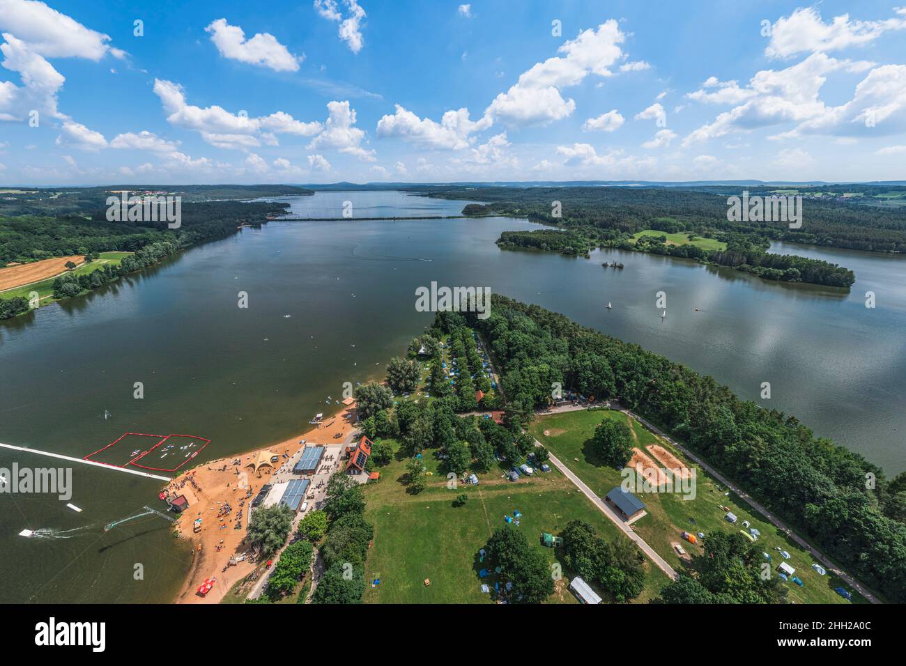 Absberg-Seespitz, Lake centre on small Brombach Lake Stock Photo - Alamy