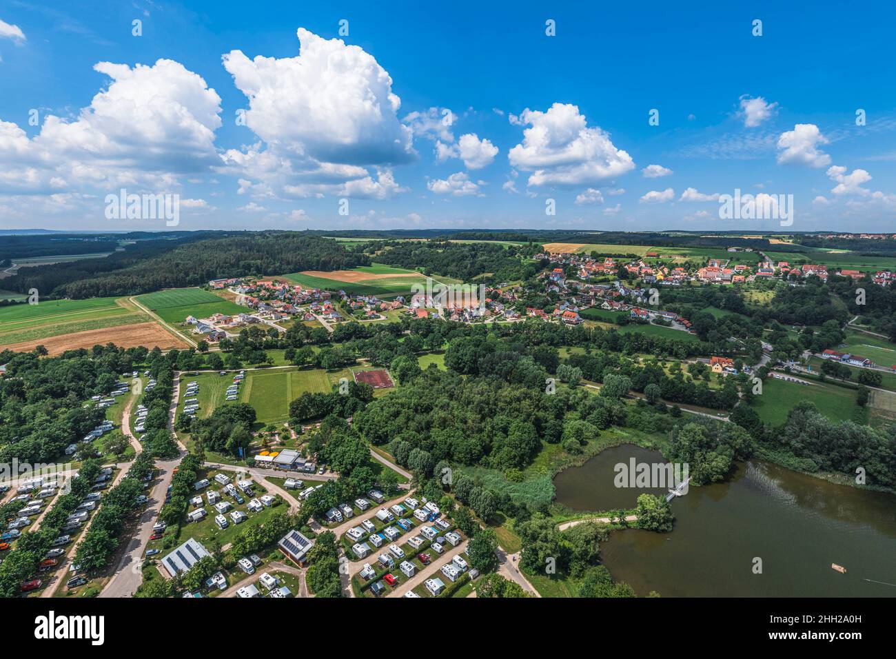 Absberg-Seespitz, Lake centre on small Brombach Lake Stock Photo - Alamy