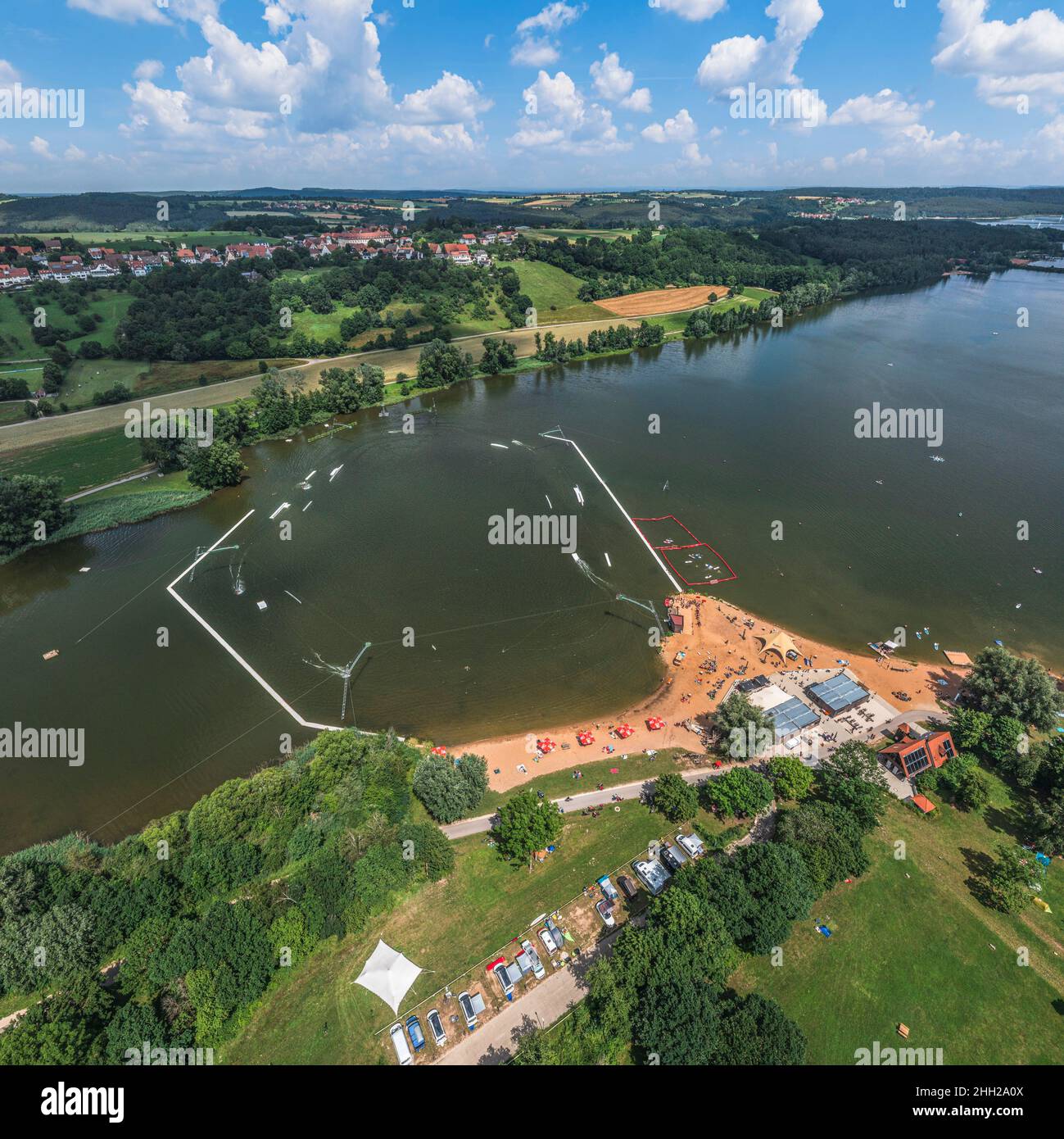Absberg-Seespitz, Lake centre on small Brombach Lake Stock Photo - Alamy