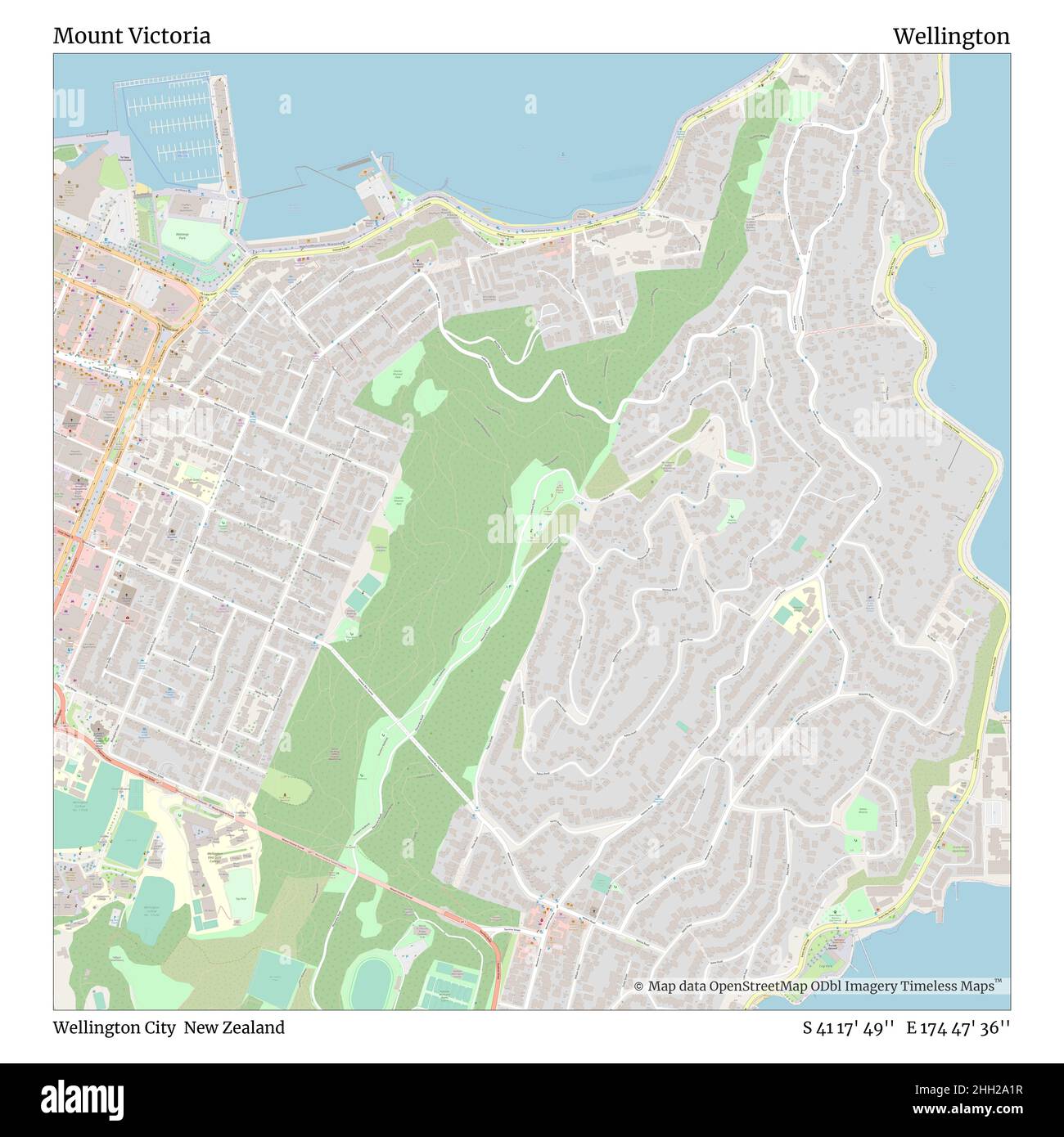 Mount Victoria, Wellington City, New Zealand, Wellington, S 41 17' 49 ...