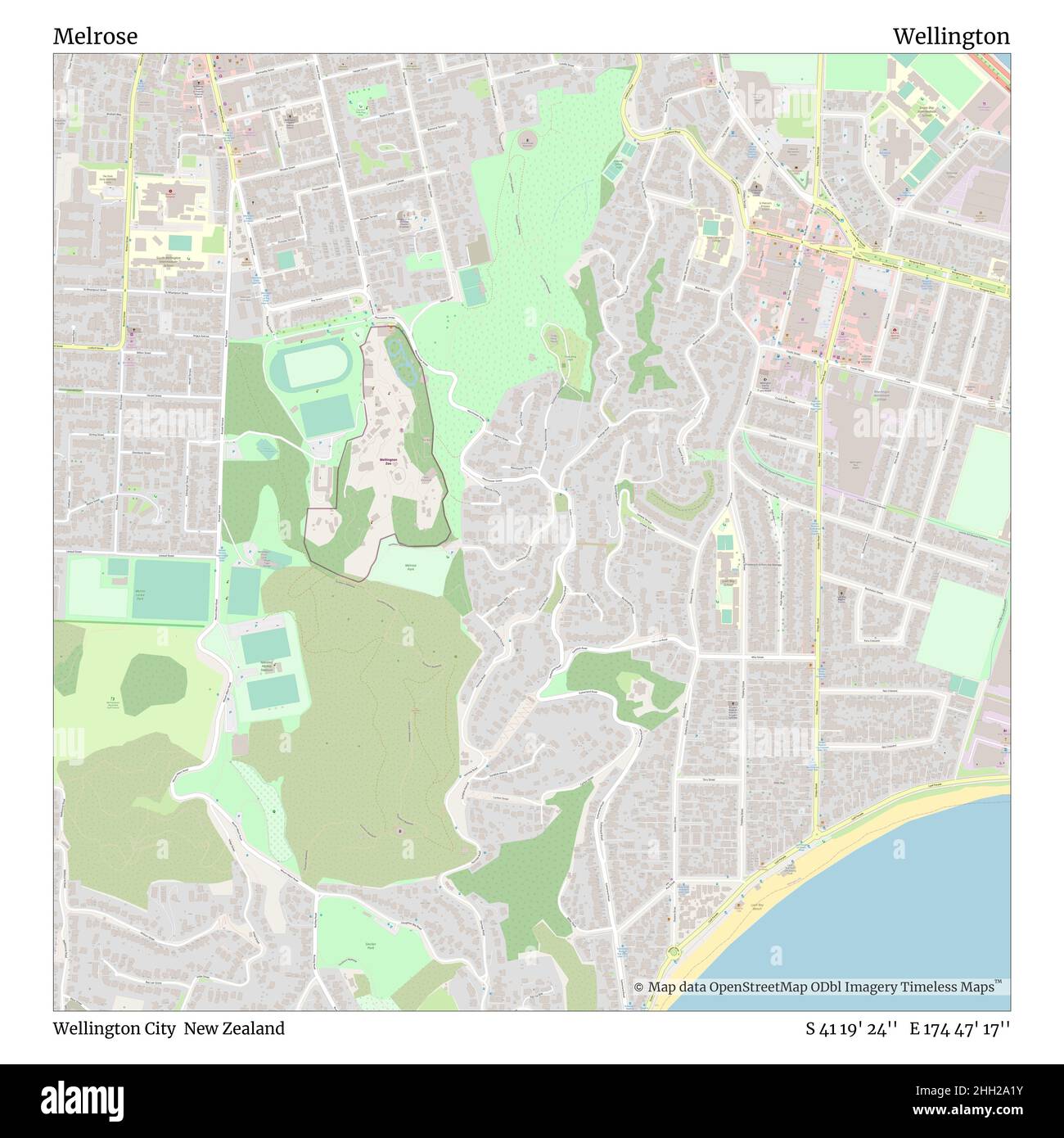 Melrose, Wellington City, New Zealand, Wellington, S 41 19' 24'', E 174 ...