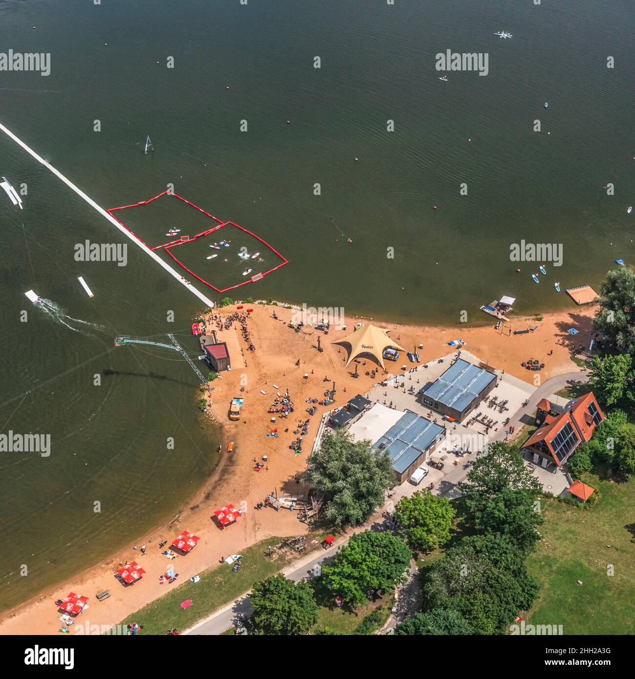 Absberg-Seespitz, Lake centre on small Brombach Lake Stock Photo - Alamy