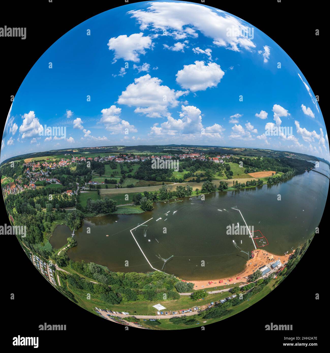 Absberg-Seespitz, Lake centre on small Brombach Lake Stock Photo - Alamy