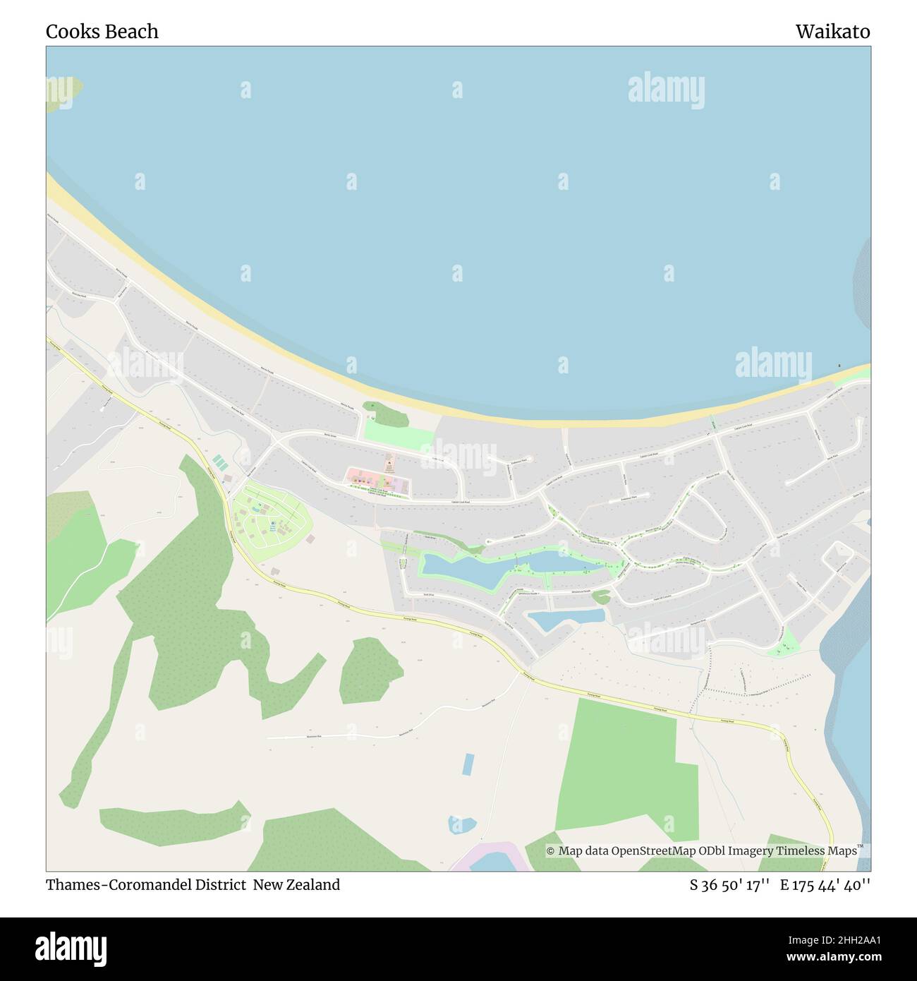 Cooks Beach, Thames-Coromandel District, New Zealand, Waikato, S 36 50 ...