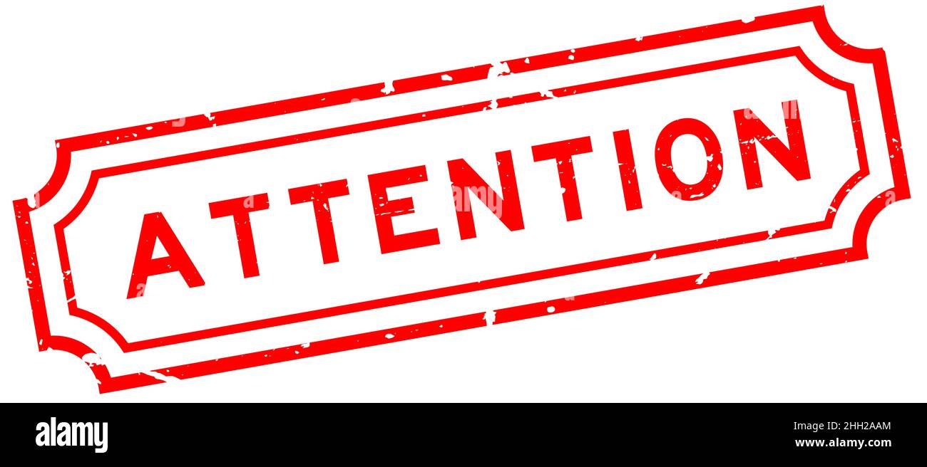 Grunge red attention word rubber seal stamp on white background Stock Vector Image & Art - Alamy