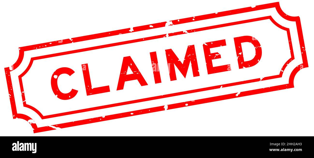 Grunge red claimed word rubber seal stamp on white background Stock ...