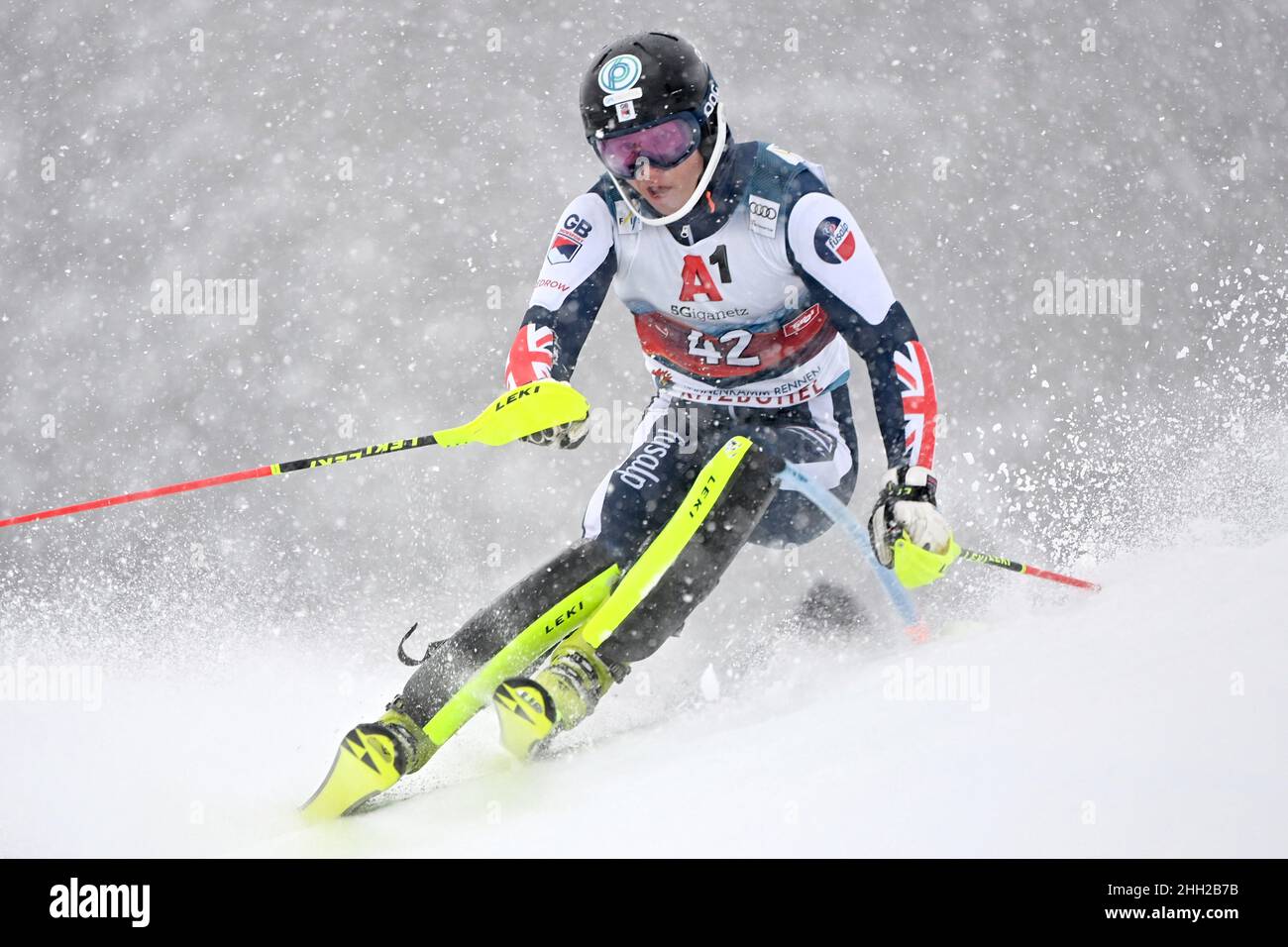 Billy MAJOR (GBR), action, alpine skiing, men's slalom, 82nd Hahnenkamm ...