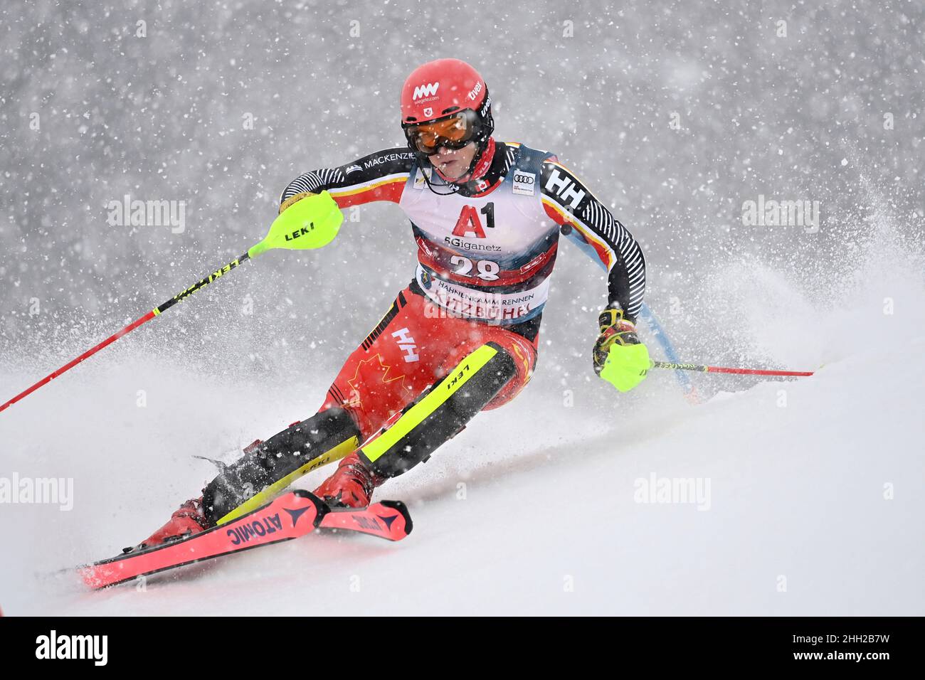 Erik READ (CAN), action, alpine skiing, men's slalom, 82nd Hahnenkamm ...
