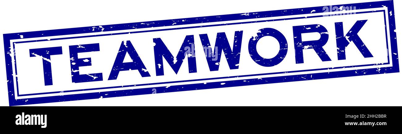 Grunge blue teamwork word sqaure rubber seal stamp on white background Stock Vector Image & Art ...