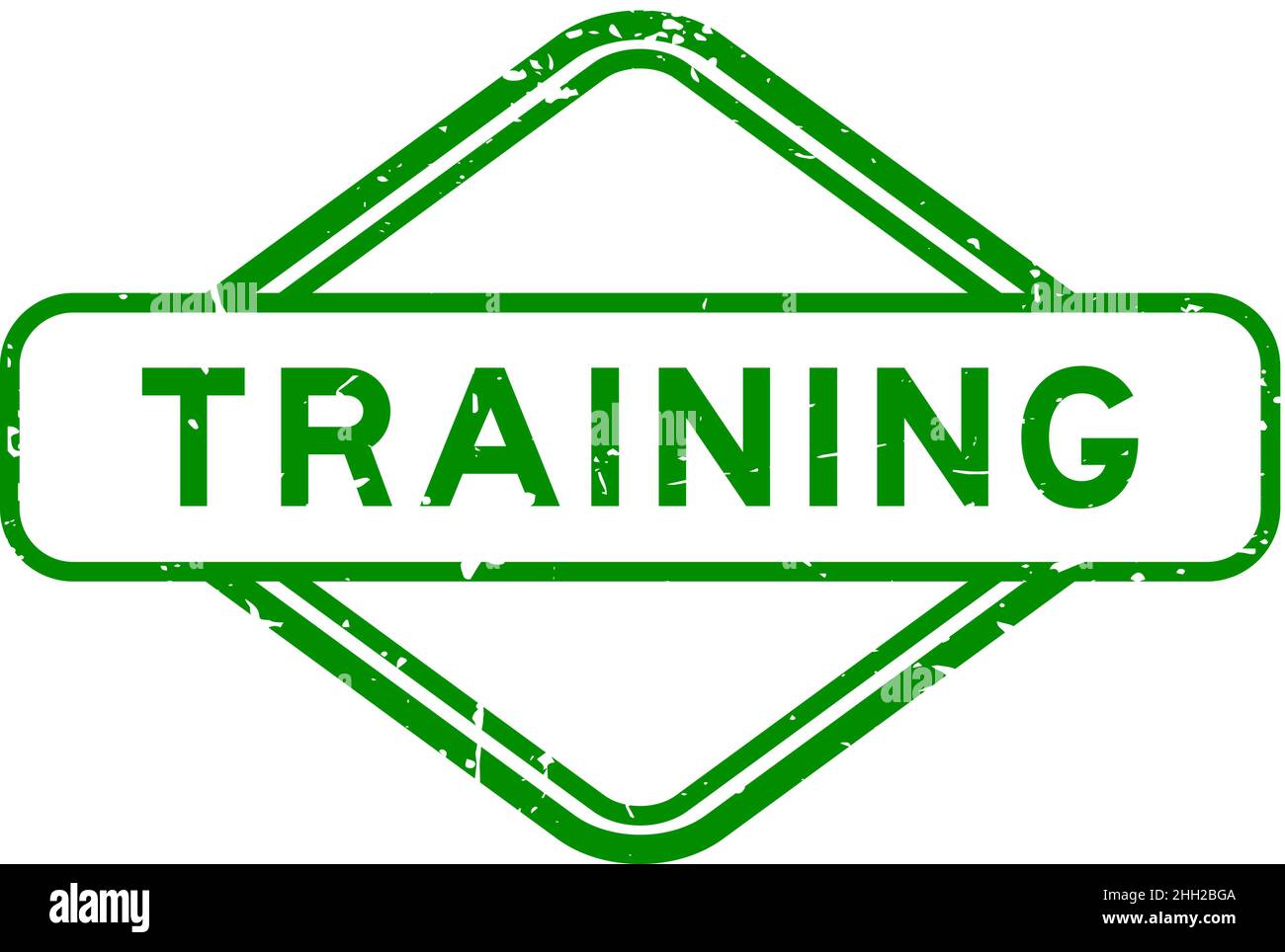 Grunge green training word rubber seal stamp on white background Stock ...