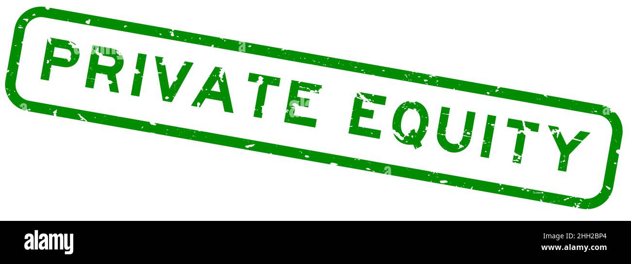 Grunge green private equity word square rubber seal stamp on white ...