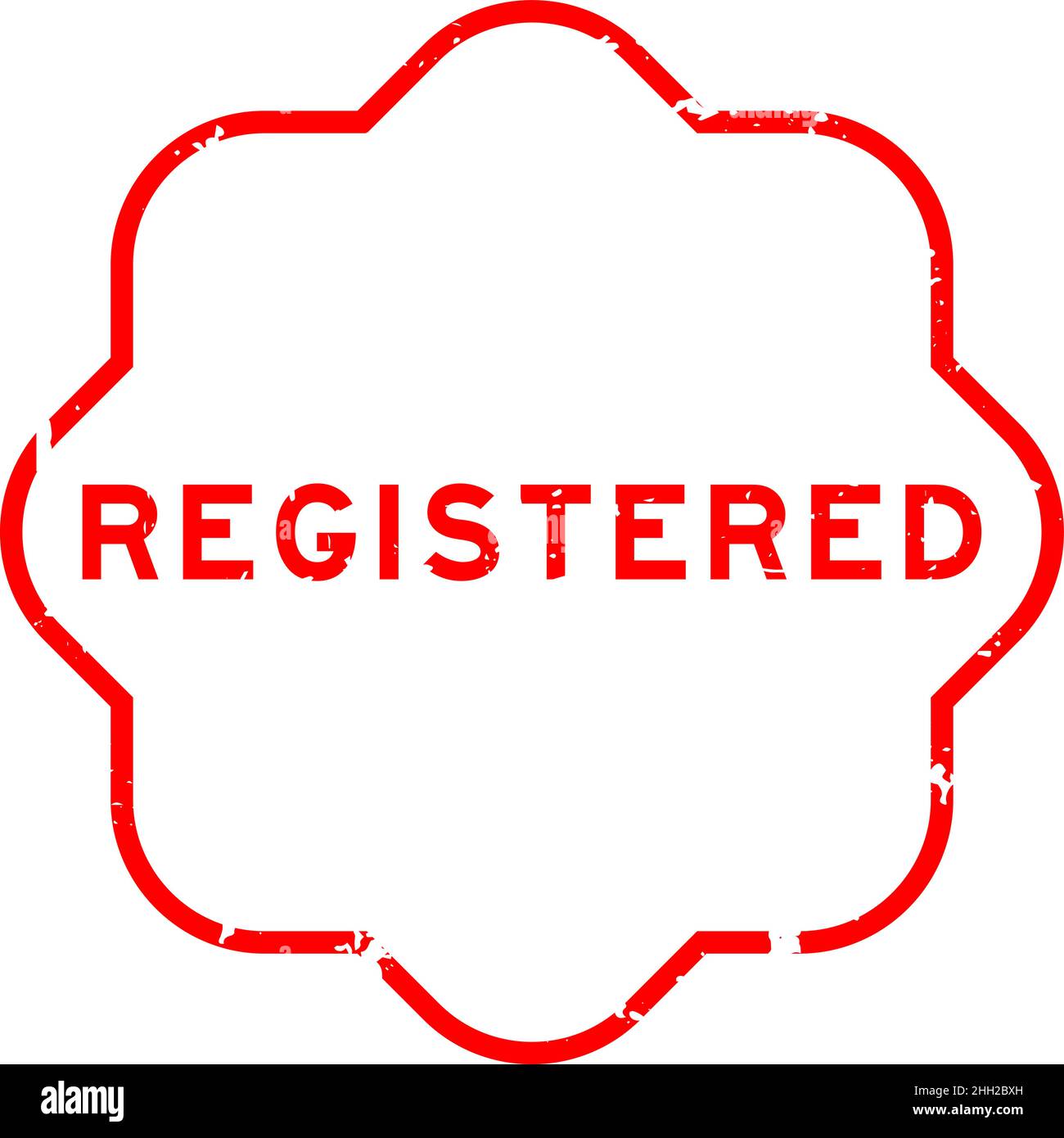 Grunge red registered word rubber seal stamp on white background Stock ...