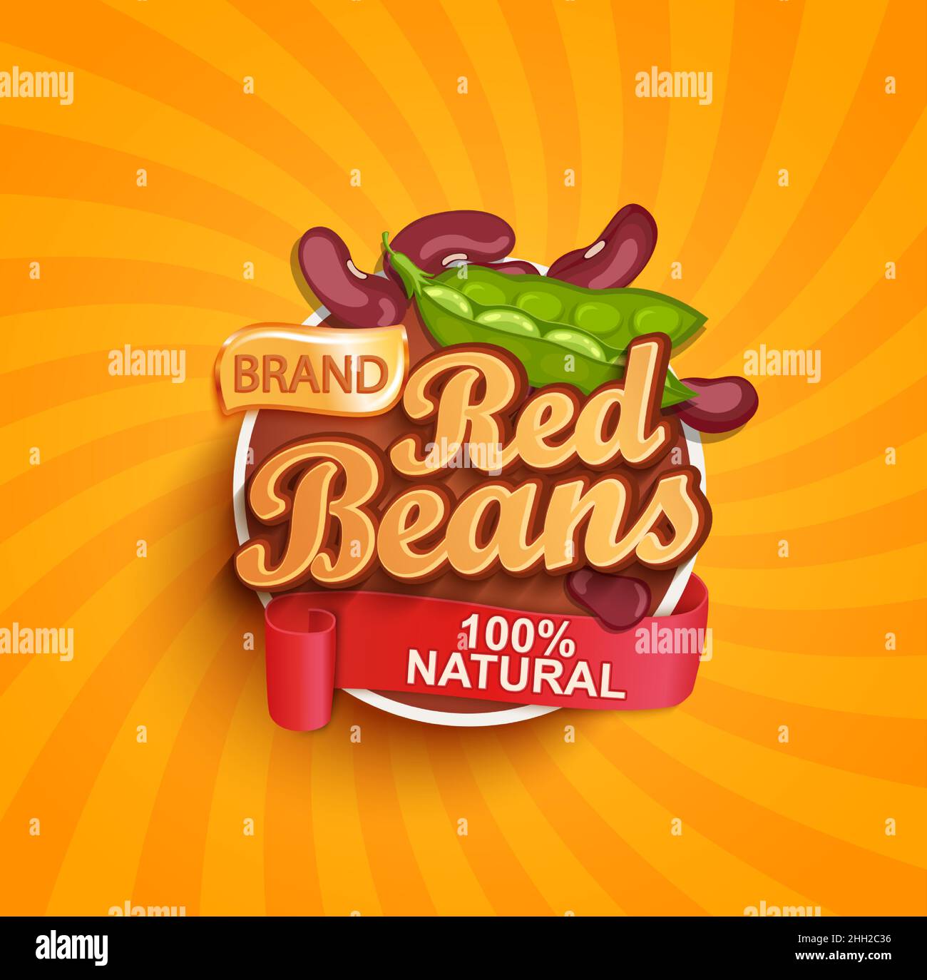 Red beans logo, label or sticker Stock Vector Image & Art - Alamy