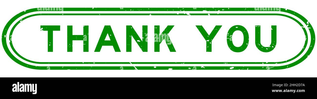 Grunge green thank you word rubber seal stamp on white background Stock ...