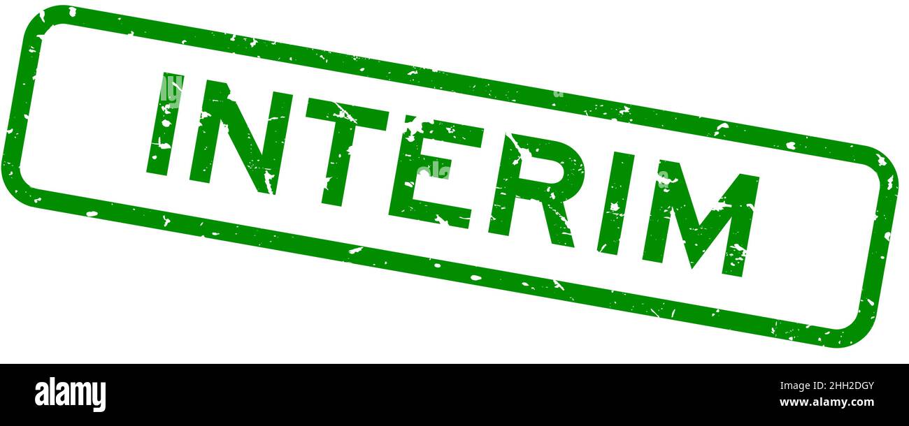 Grunge green interim word square rubber seal stamp on white background Stock Vector Image & Art ...