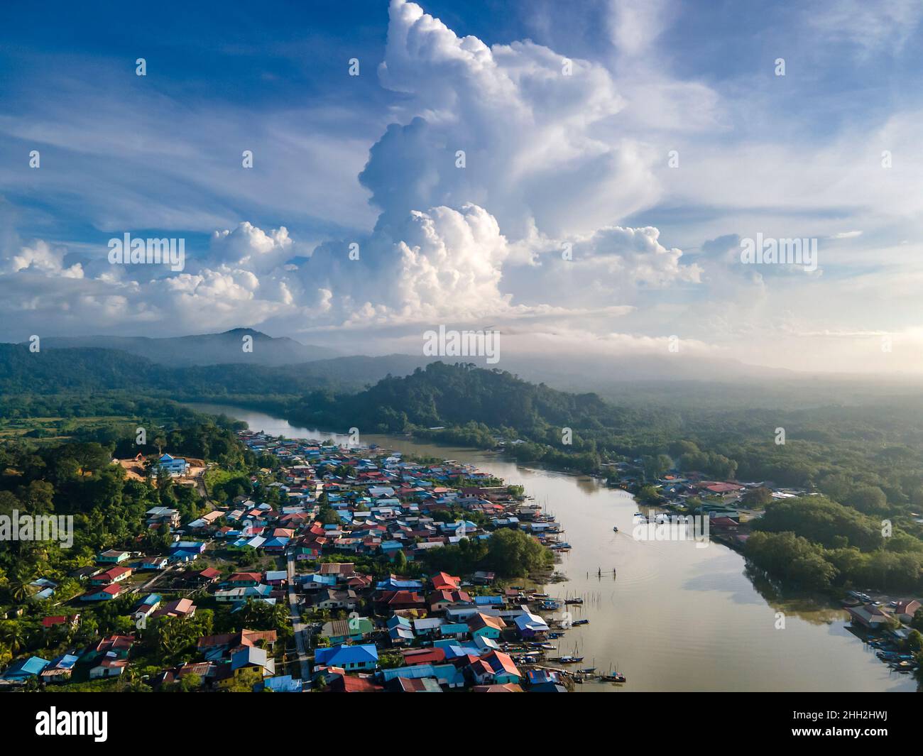 Kuching high view perspective Stock Photo - Alamy