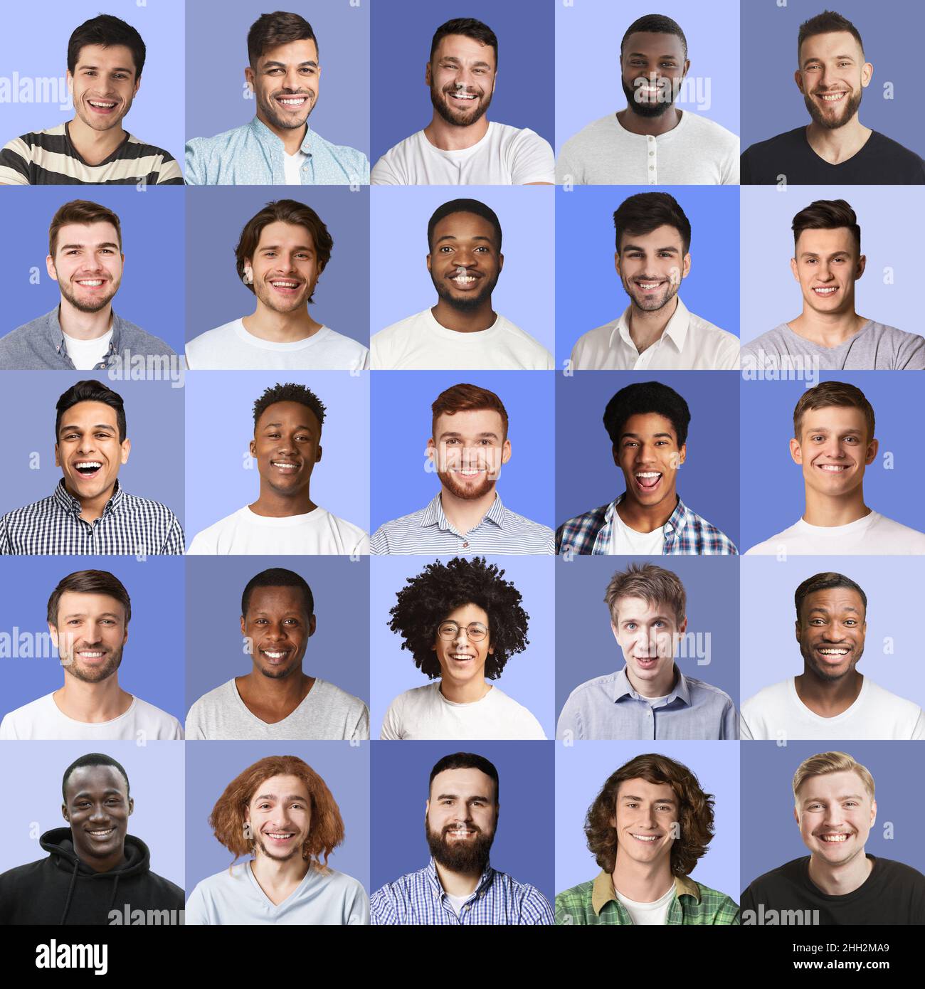 Male avatars, collection of mens portraits on studio backgrounds Stock ...