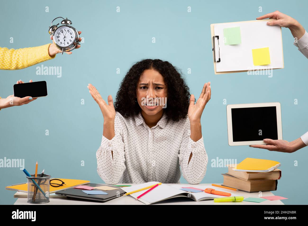 Multitasking woman hands hi-res stock photography and images - Alamy