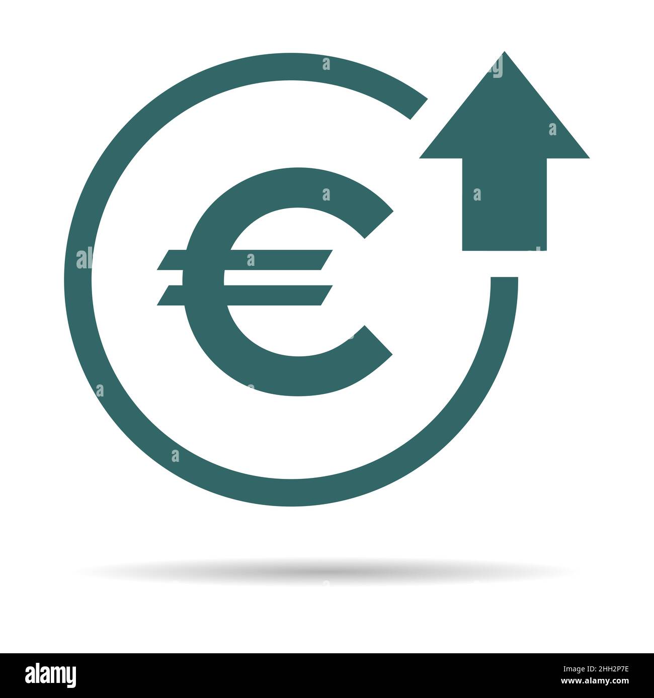 Euro high symbol, cost increase icon. Growth profit bussiness sign ...