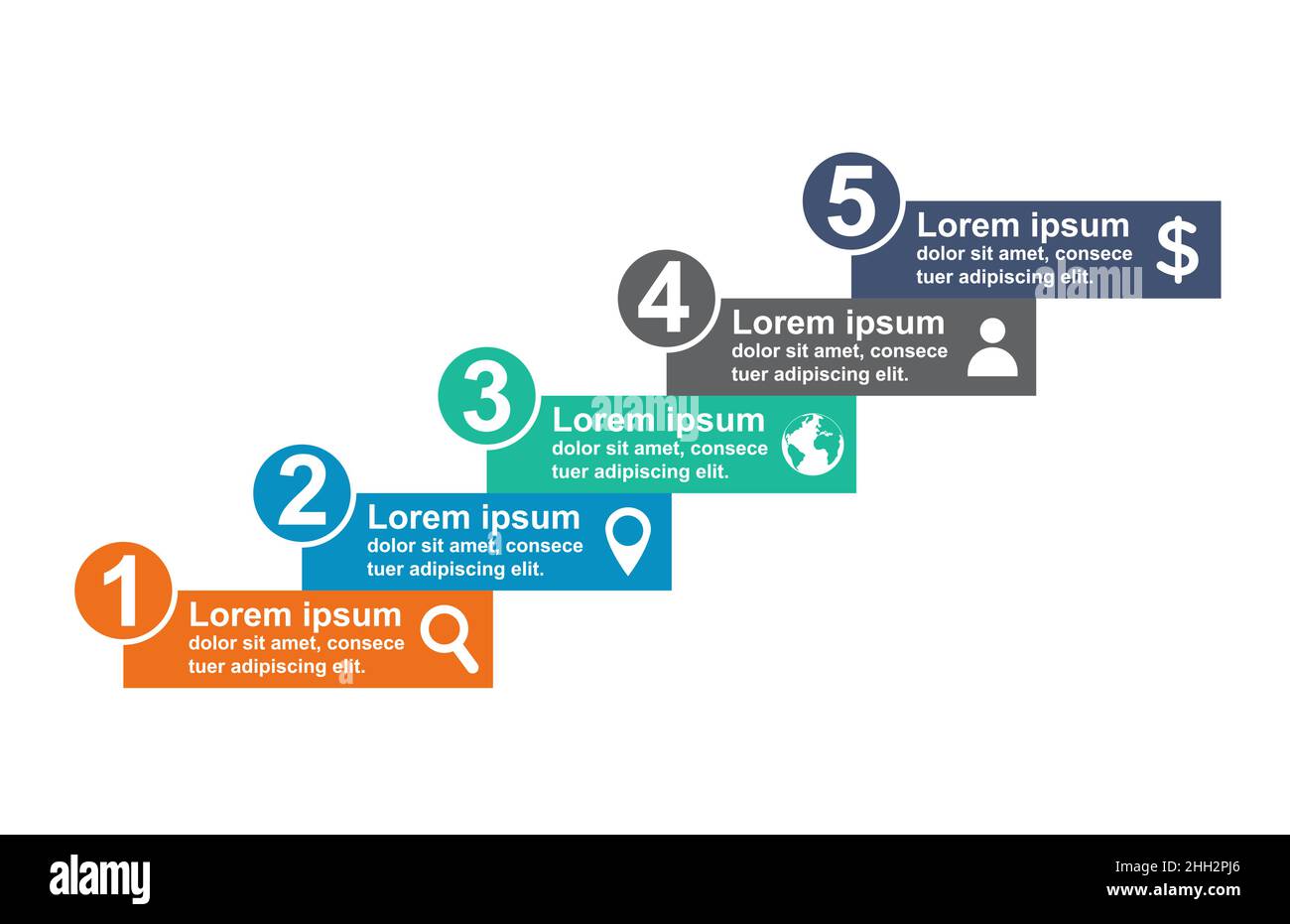 Infographic business concept design with icons and 5 steps. Simple ...