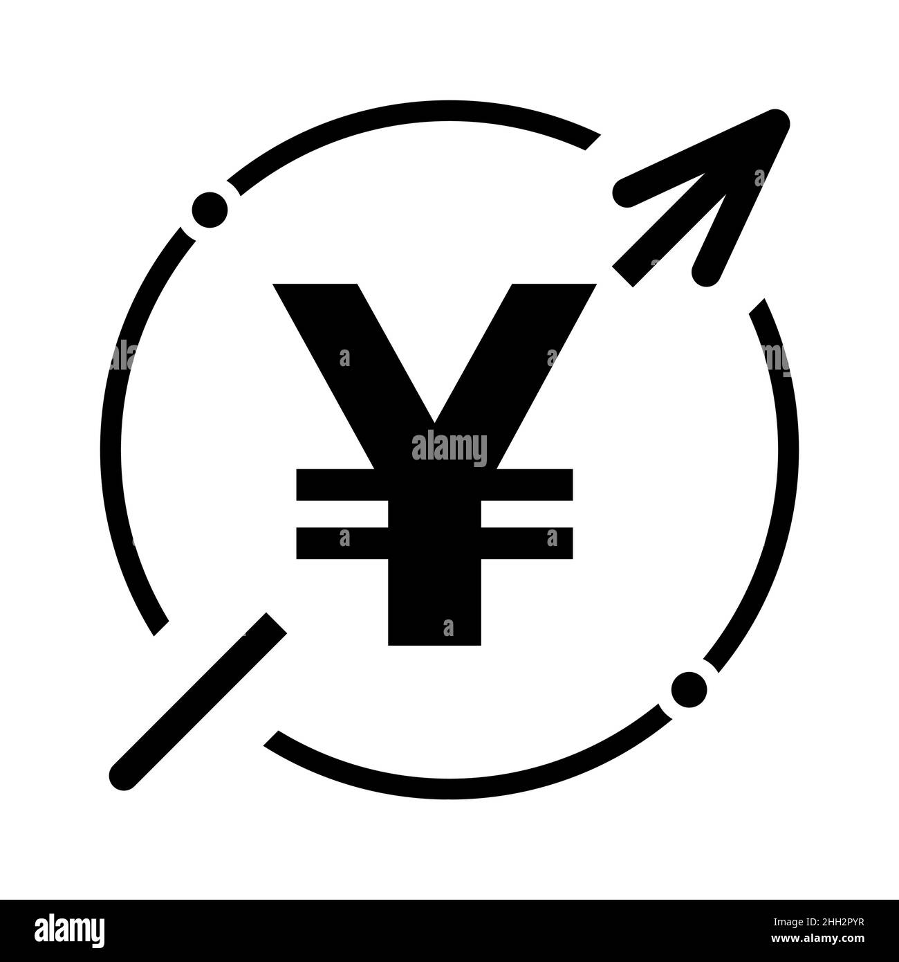 Cost symbol yuan increase icon. Income vector symbol image isolated on ...