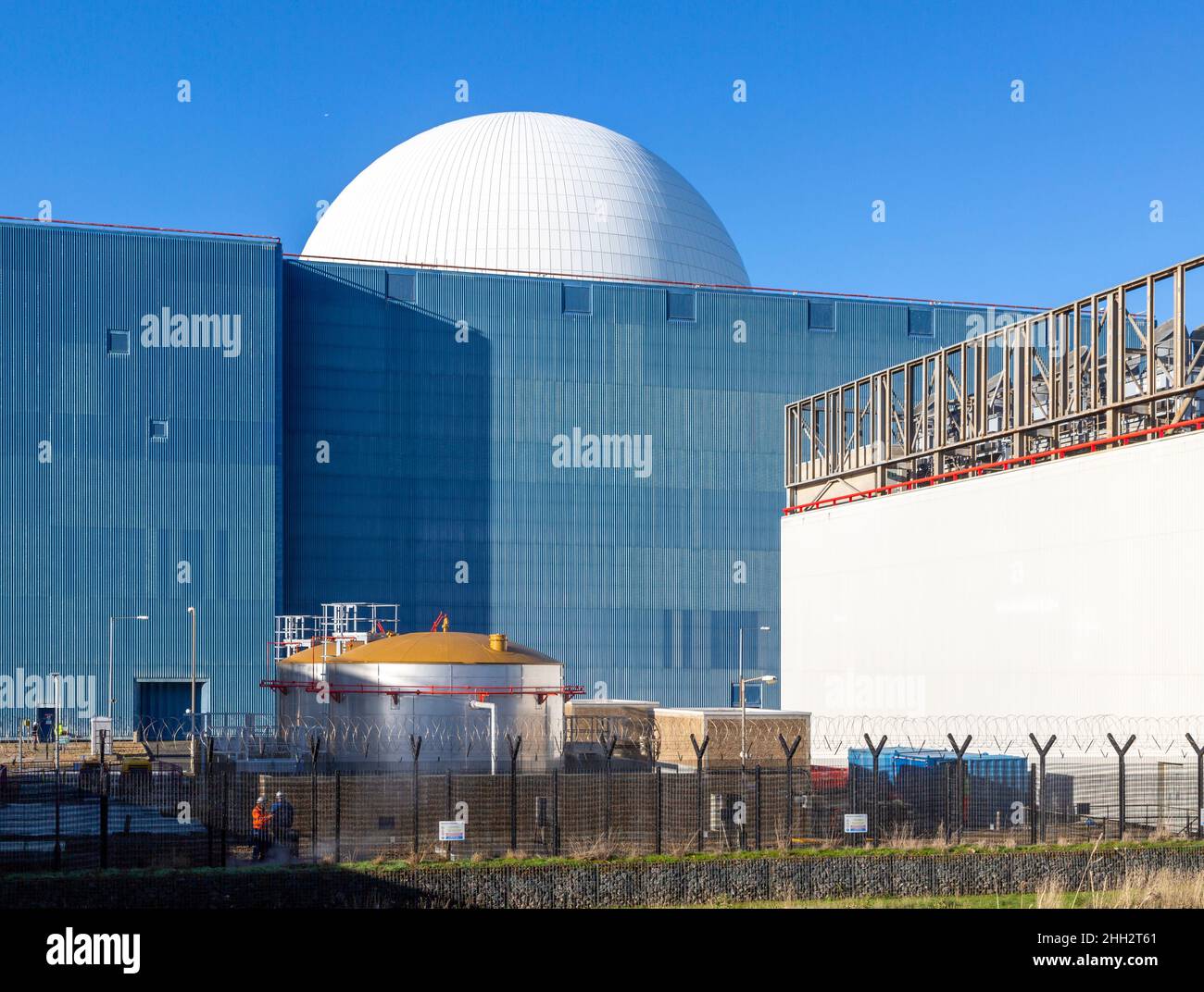 White dome PWR Pressurised Water Reactor nuclear power station ...