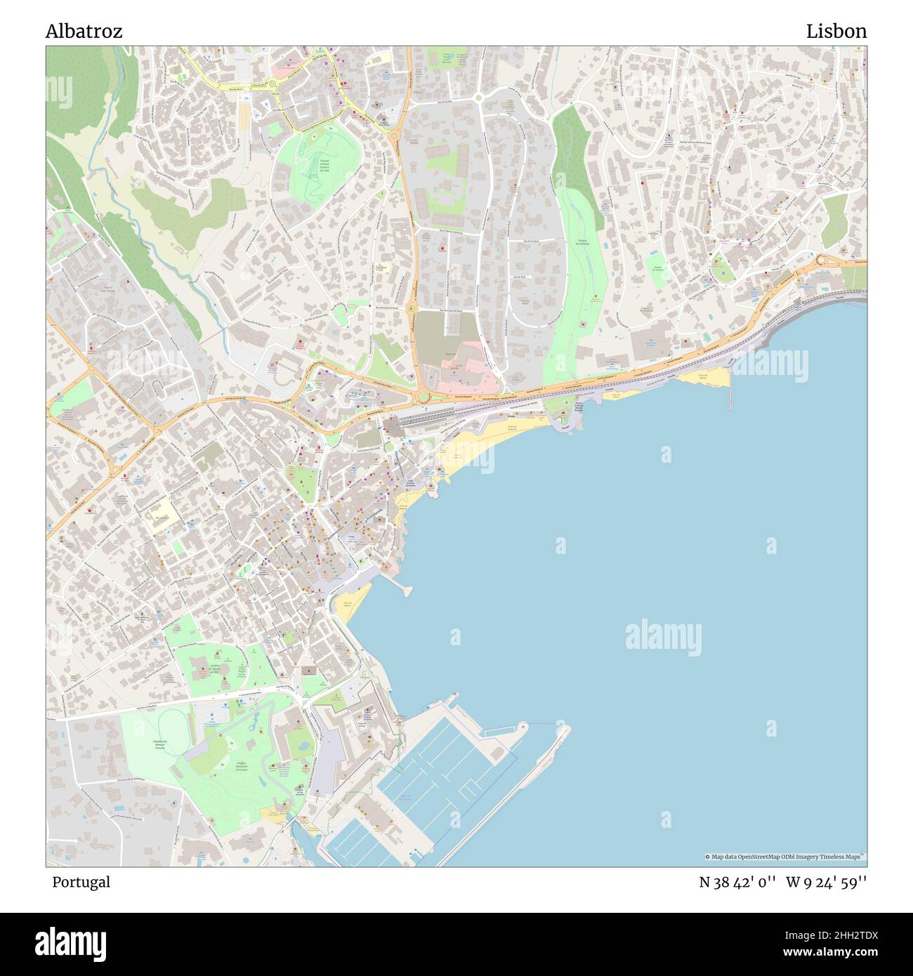 Albatroz, Portugal, Lisbon, N 38 42' 0'', W 9 24' 59'', map, Timeless ...