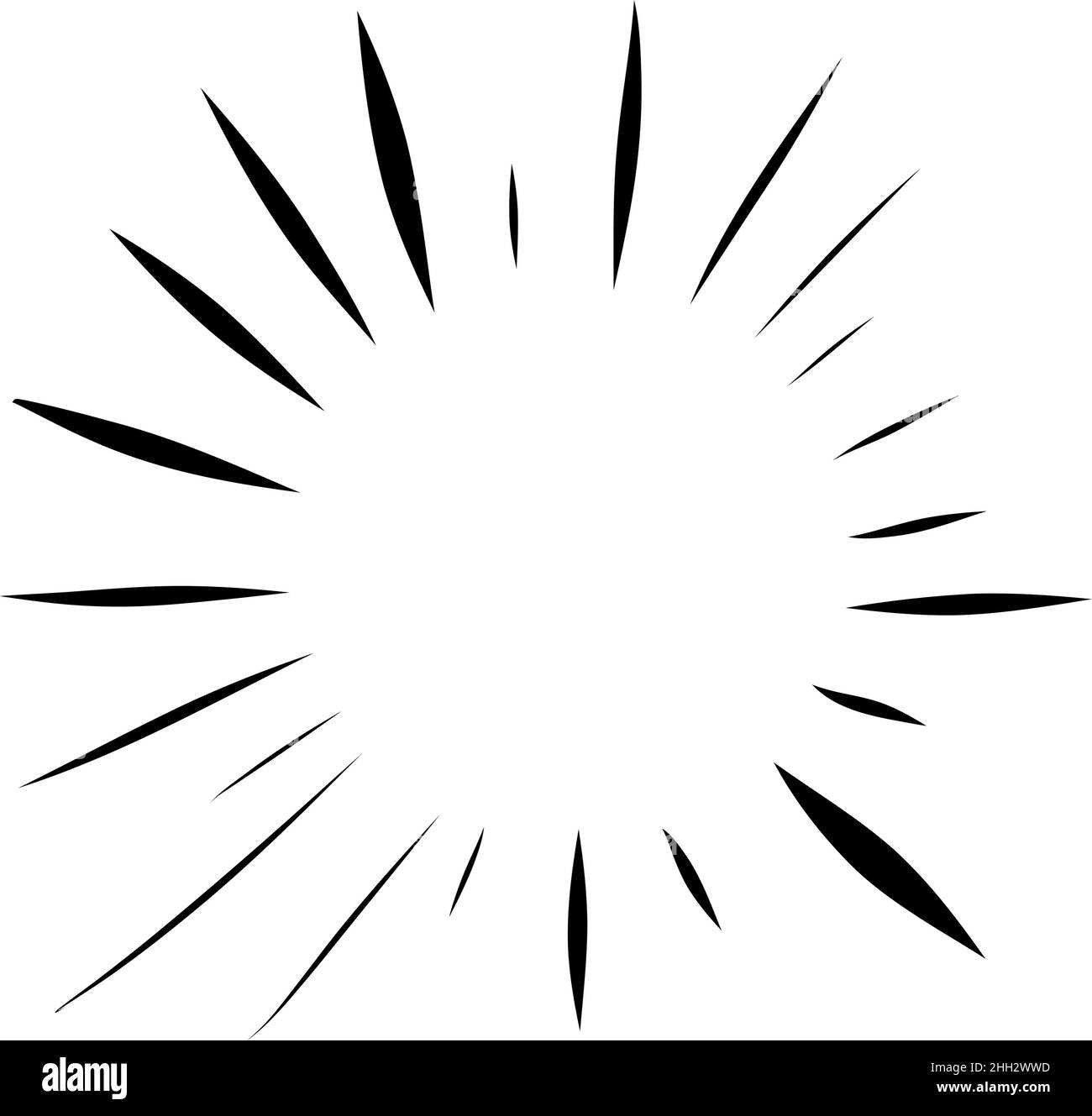 Vintage doodle Sunburst Explosion Hand drawn Design Element Fireworks ...