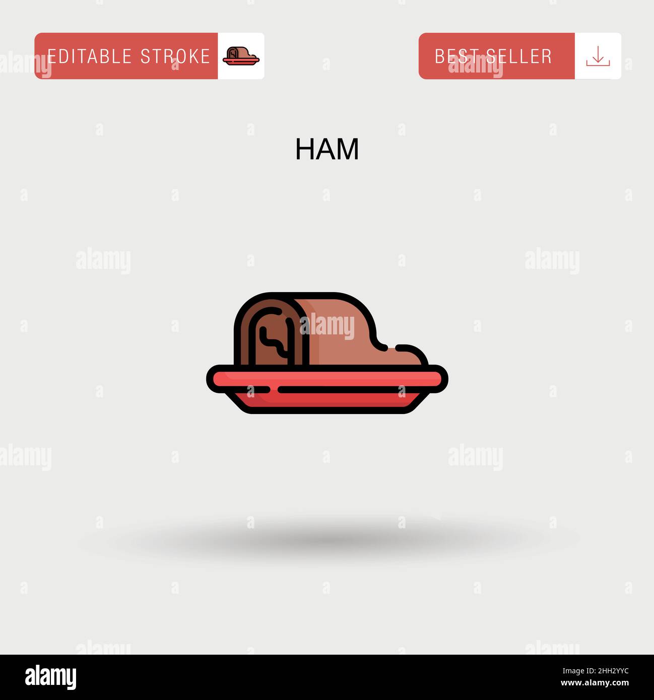 Ham Simple vector icon Stock Vector Image & Art - Alamy