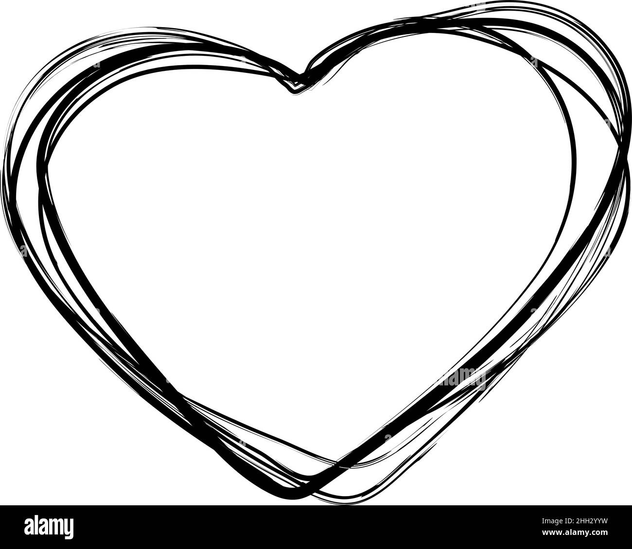 heart handdrawn frame doodle vector clip art Stock Vector Image & Art ...
