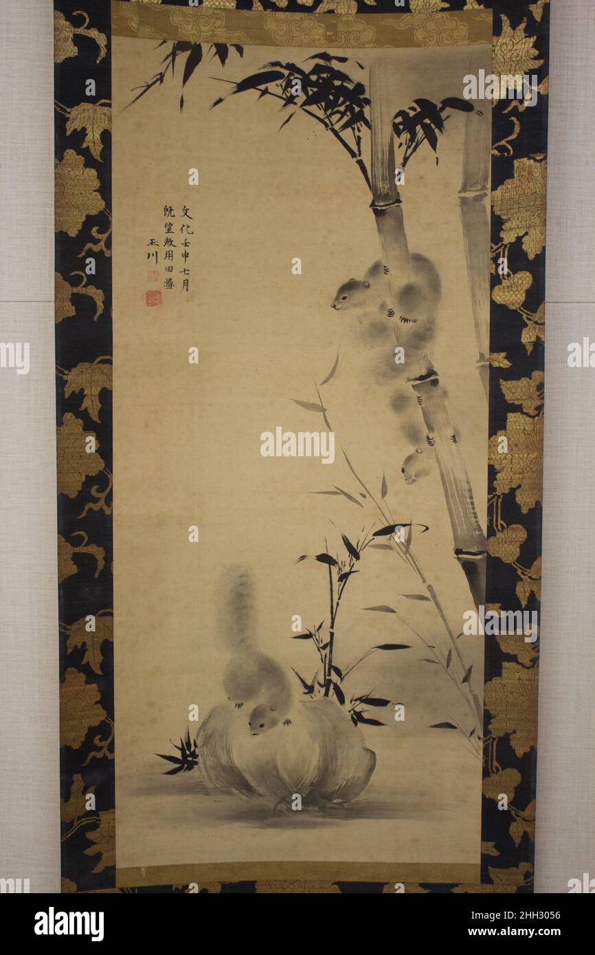 Squirrels on Bamboo and Rock 1812 Gyokusen Japanese. Squirrels on ...