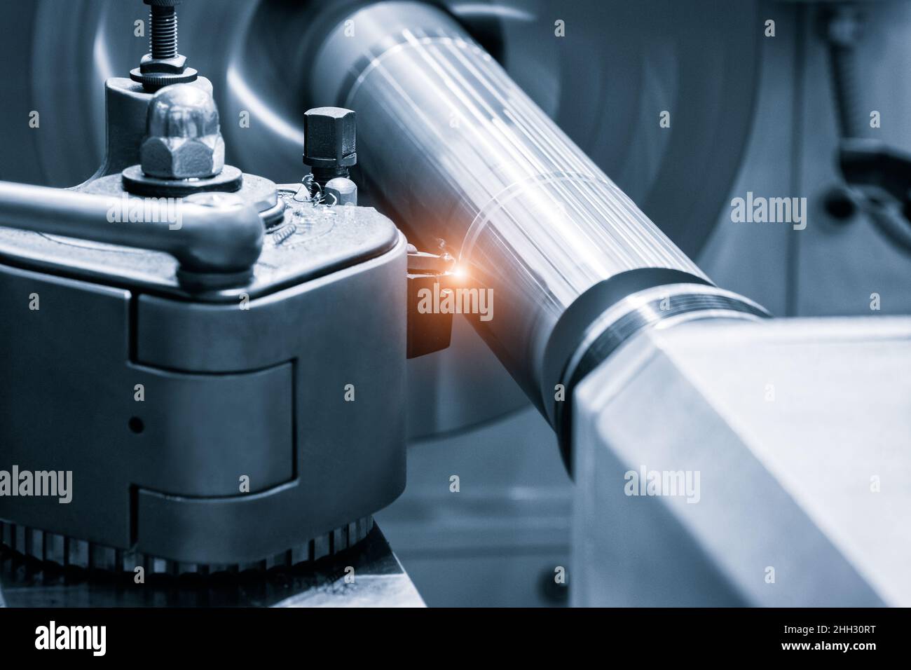 Metal machine tools industry. CNC turning machine high-speed cutting is ...