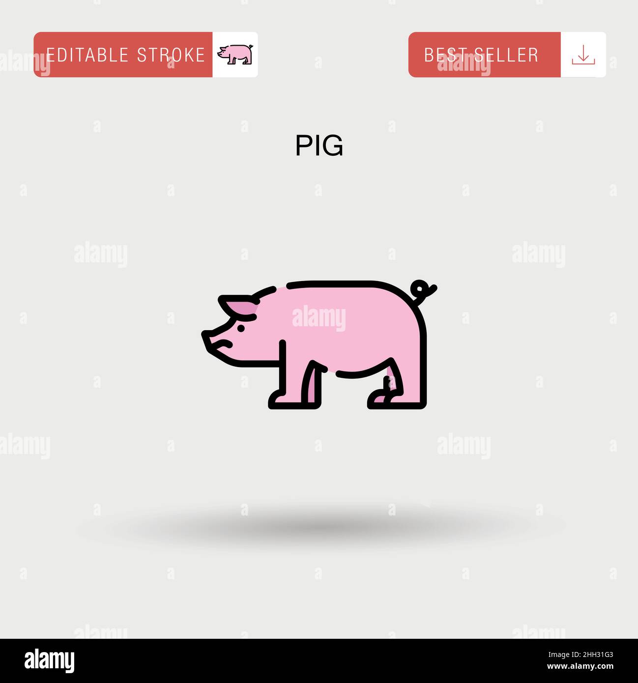 Pig Simple vector icon Stock Vector Image & Art - Alamy