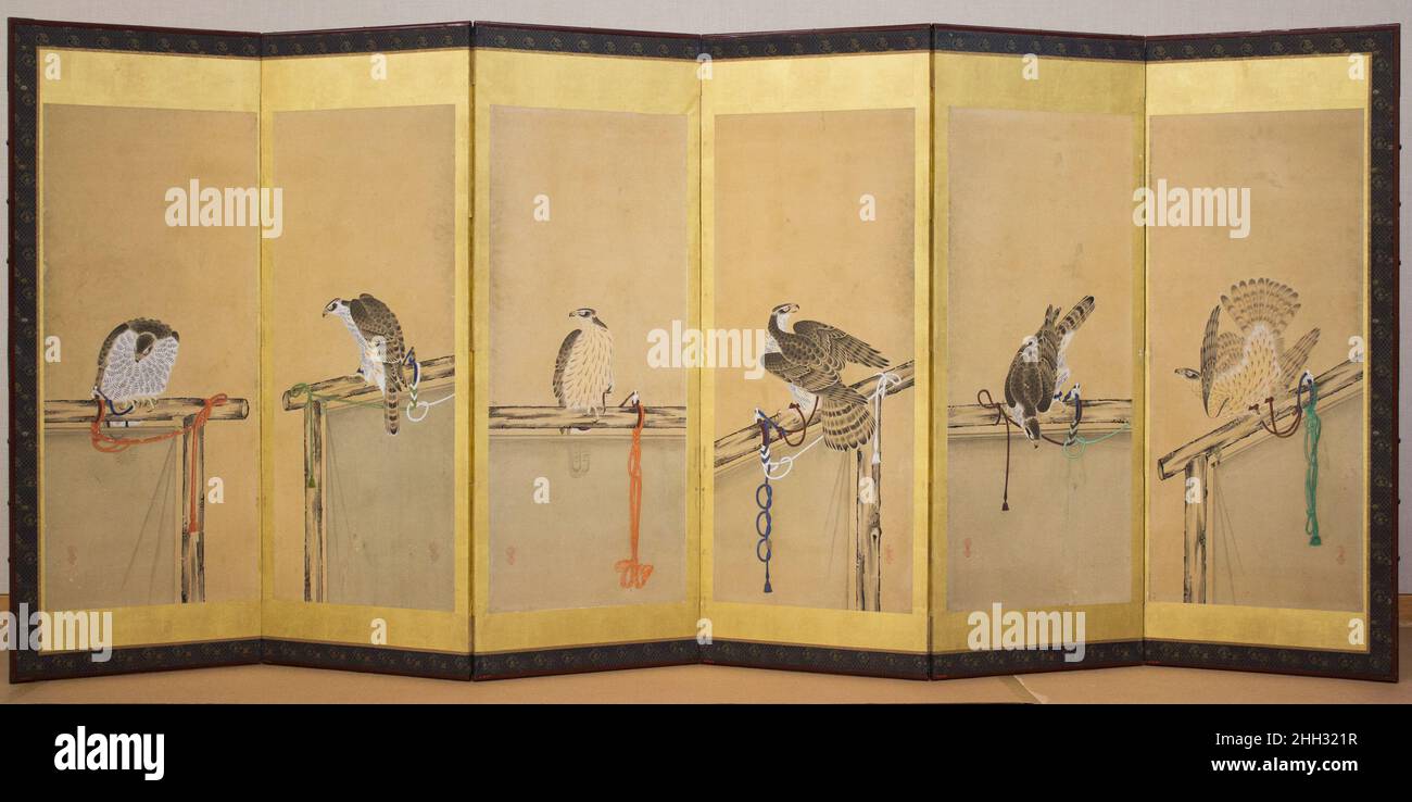 Tethered Hawks probably 19th century After Soga Chokuan Japanese Soga ...