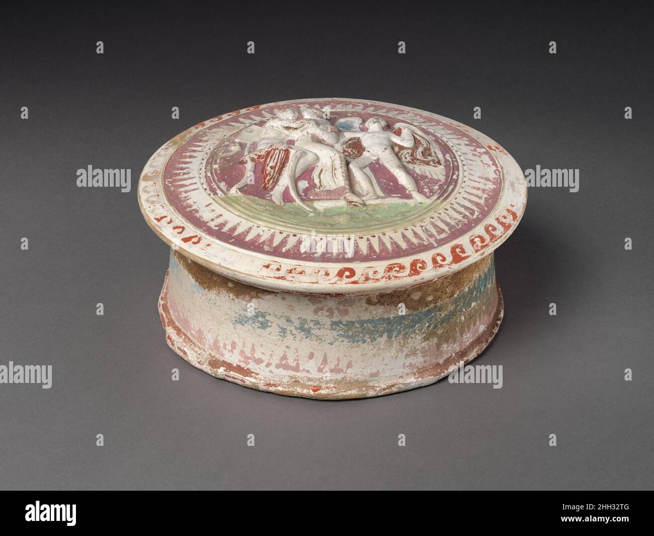 Terracotta pyxis (box) late 4th–early 3rd century B.C. Greek, South ...