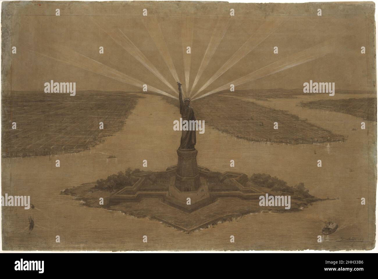 Presentation Drawing of “The Statue of Liberty Illuminating the World ...