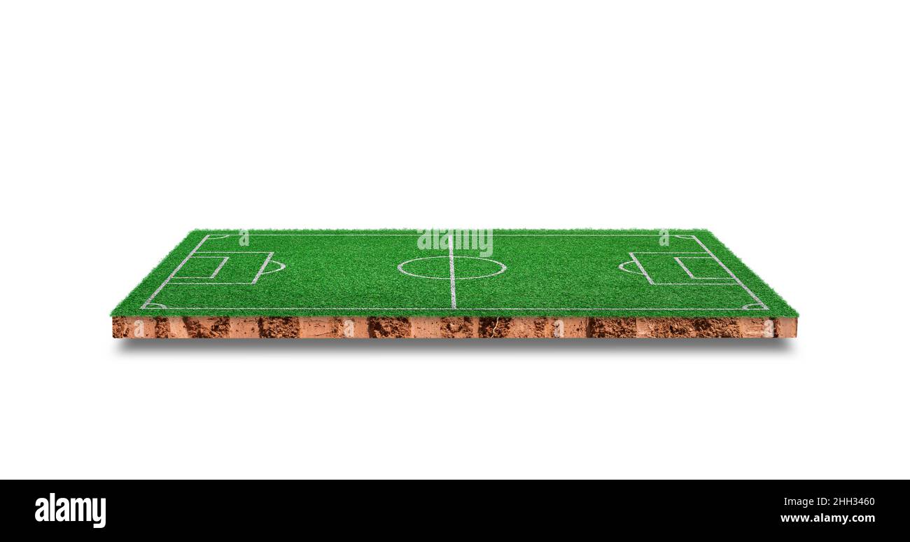 Green grass football field isolated on white background. Soccer field ...