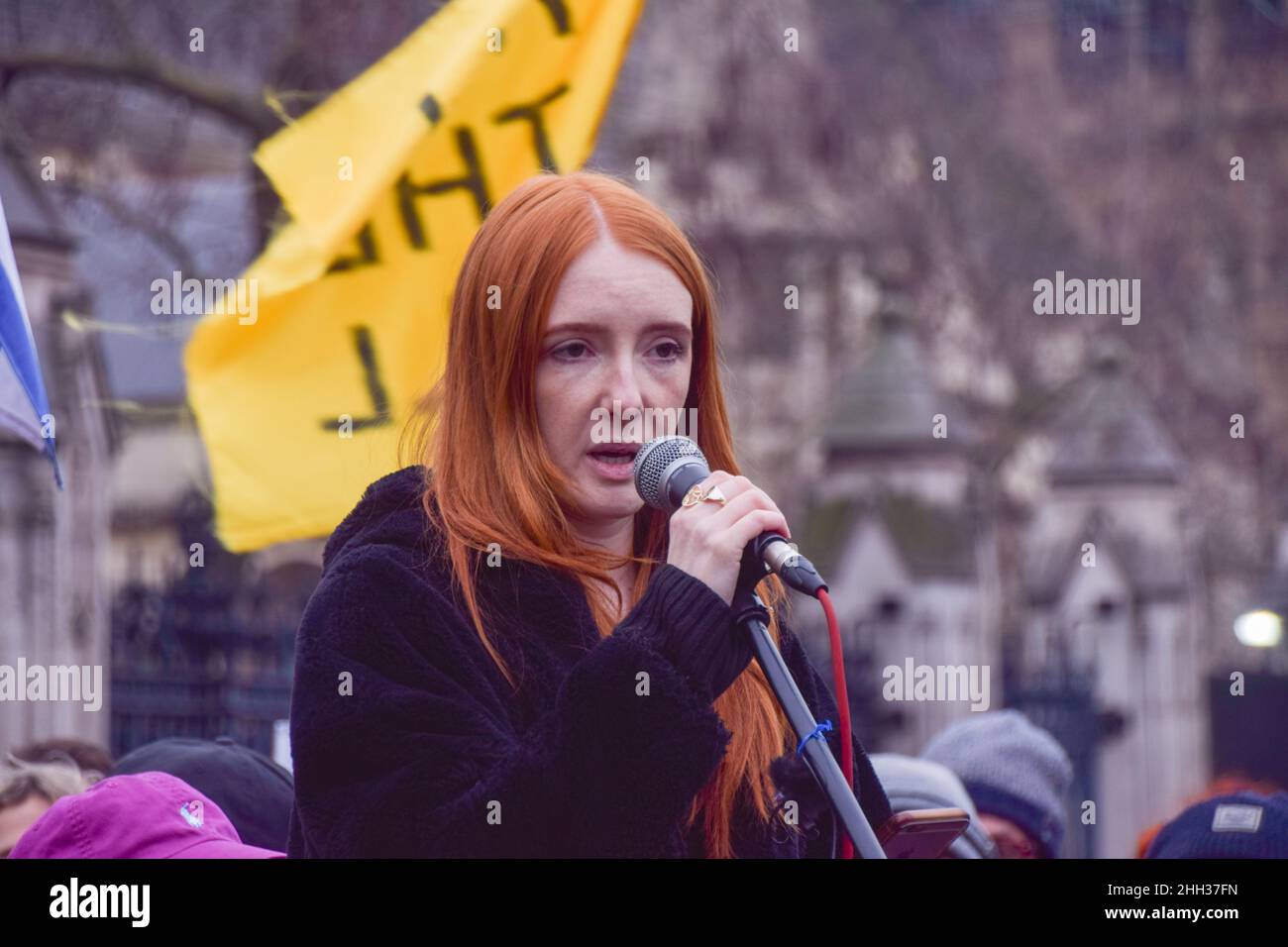 London, UK 15th January 2022. Activist Patsy Stevenson, who was ...