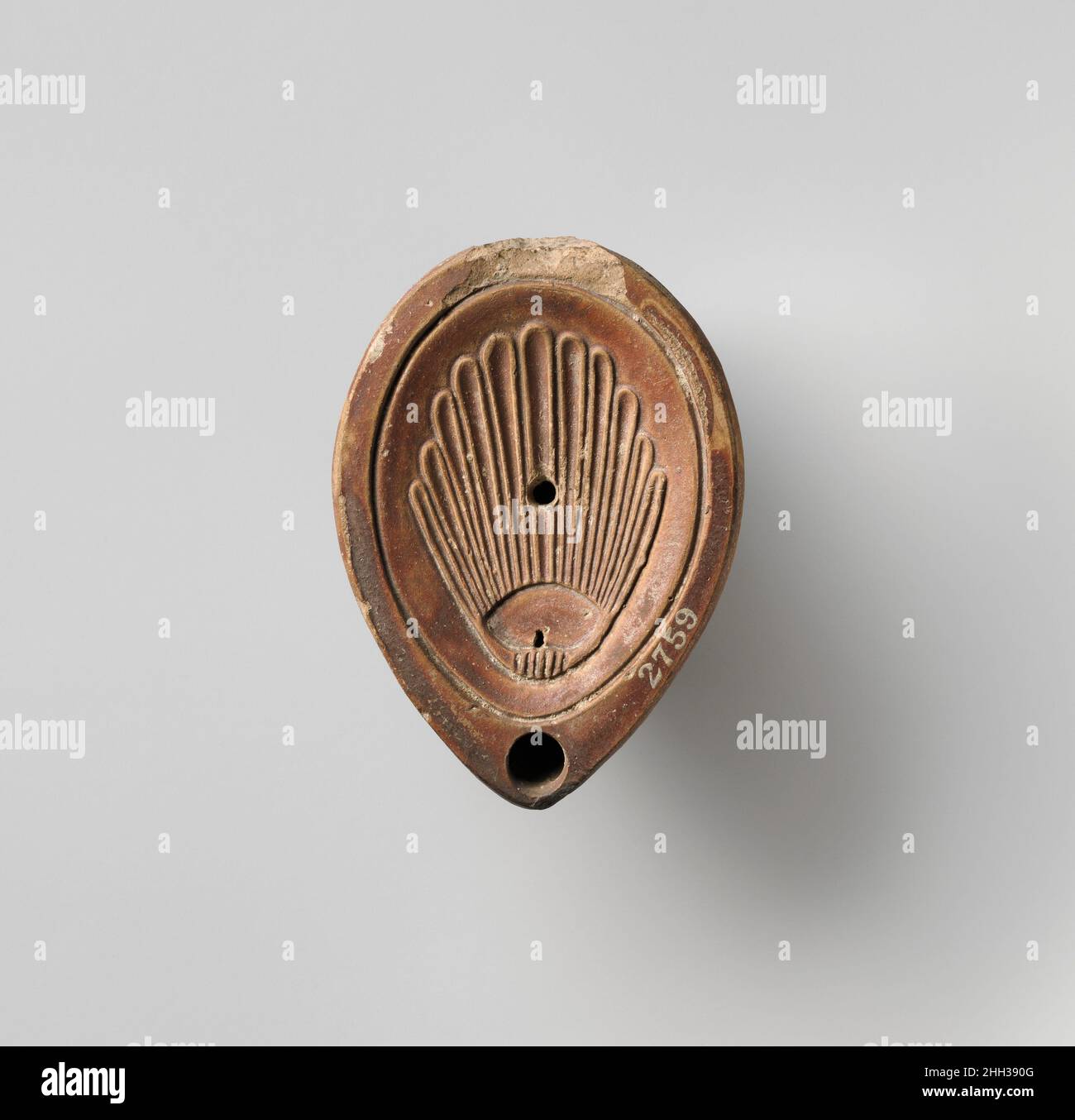 Terracotta oil lamp 2nd half of 1st century A.D. Roman Mold-made. Oval ...