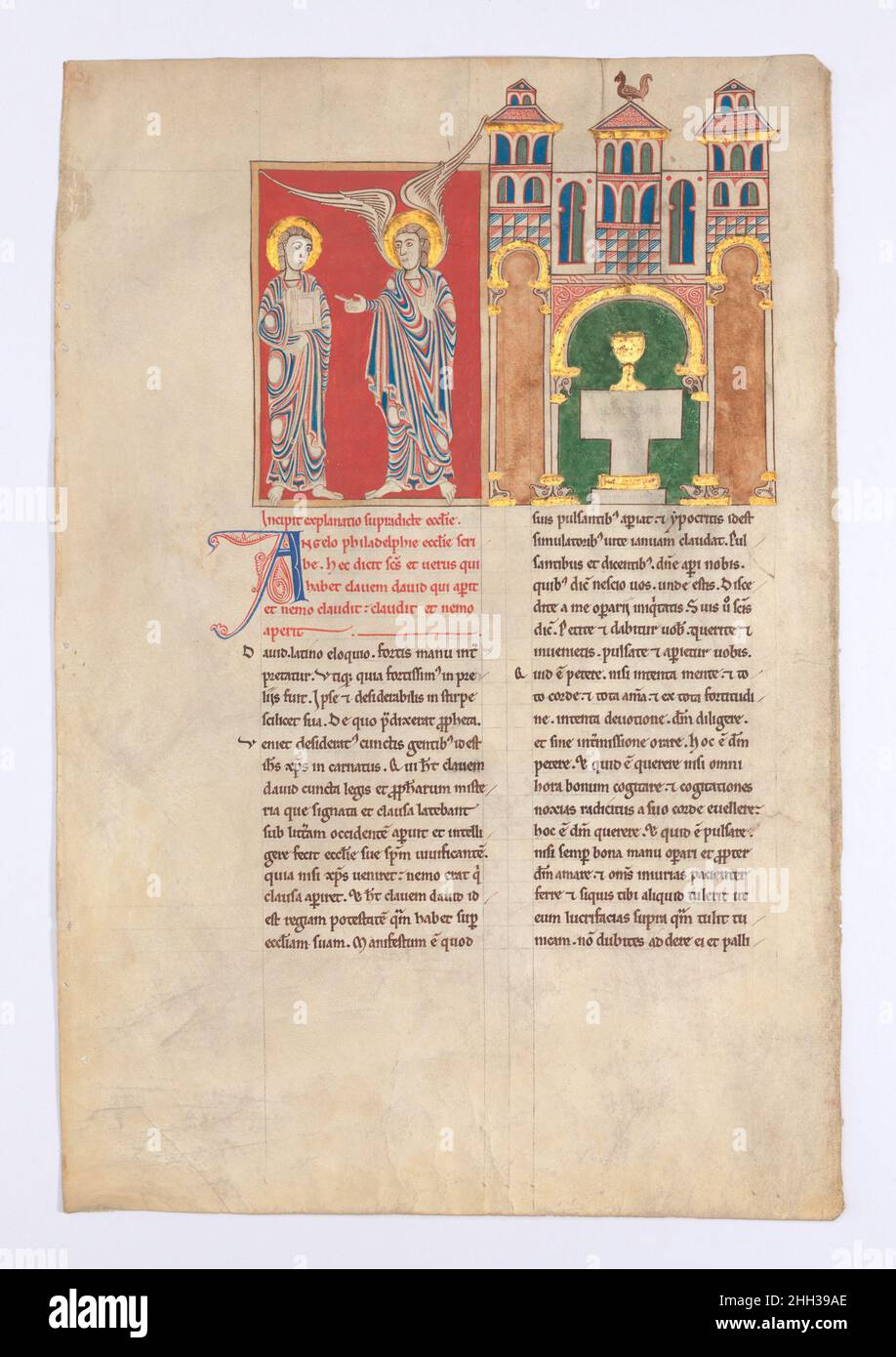 Leaf from a Beatus Manuscript: the Angel of the Church of Philadelphia ...