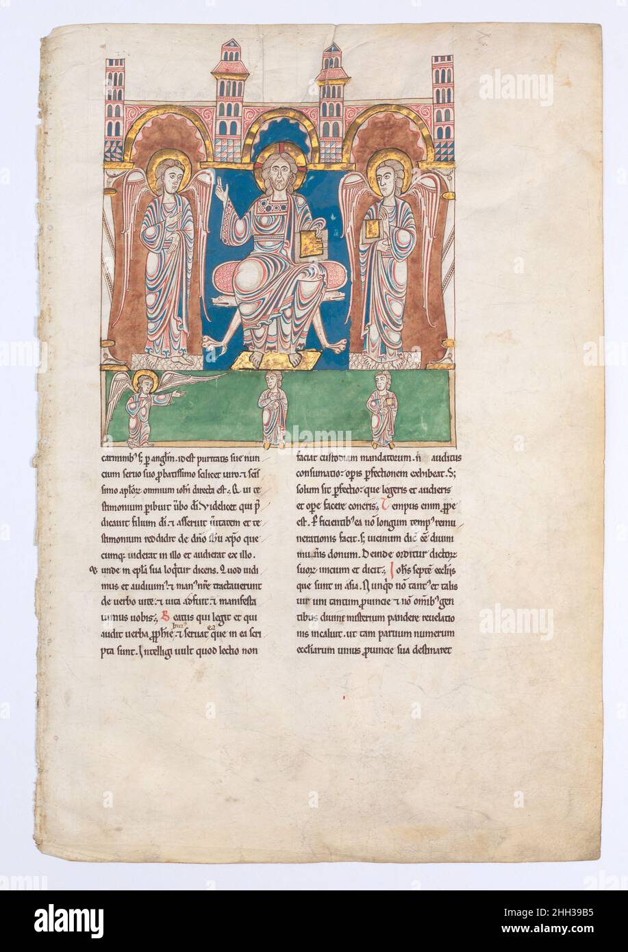 Leaf from a Beatus Manuscript: Christ in Majesty with Angels and the ...
