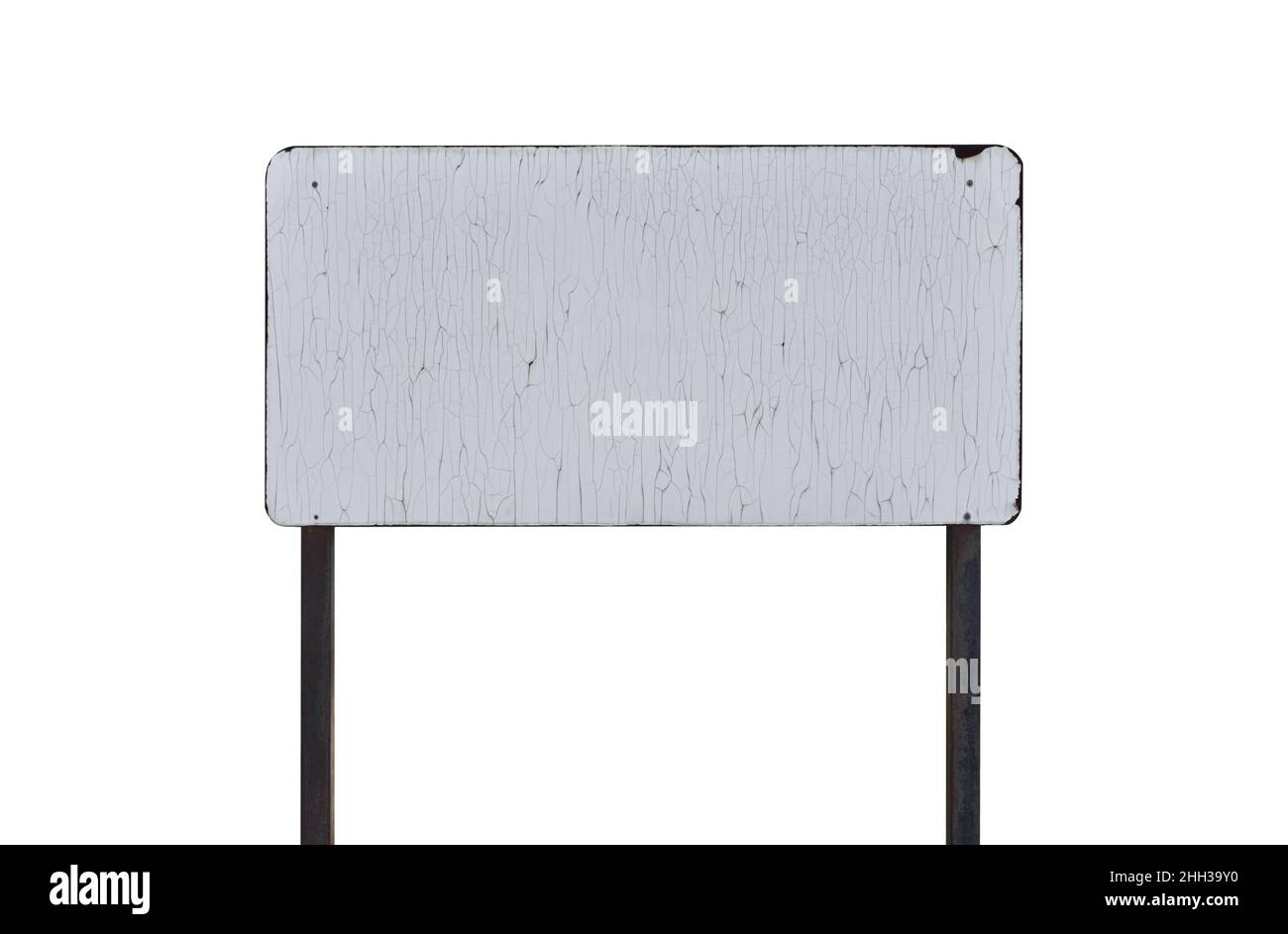 Grunge rusty vintage metal sign isolated on white background. Object ...