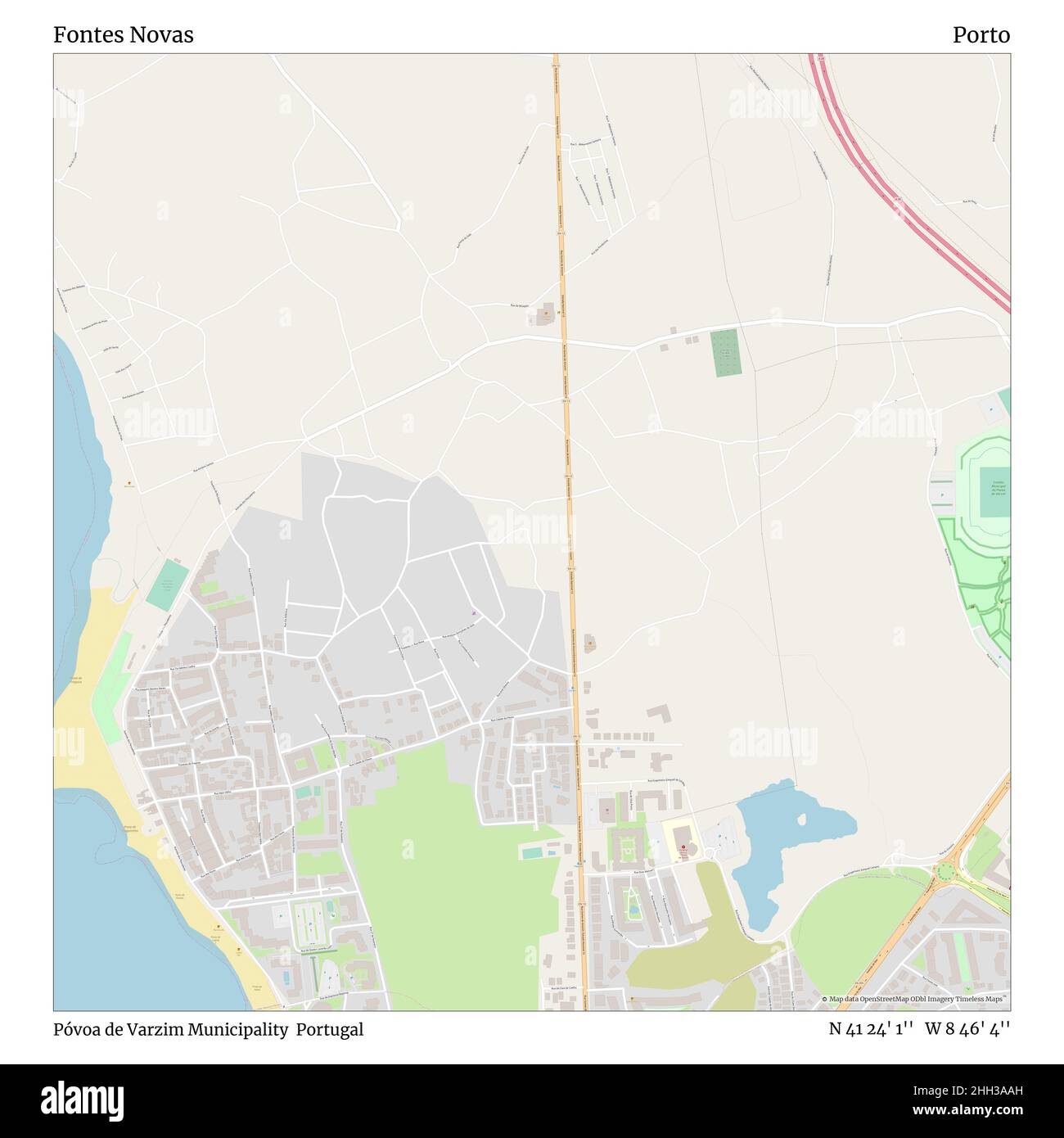 Fontes Novas, Póvoa de Varzim Municipality, Portugal, Porto, N 41 24' 1 ...